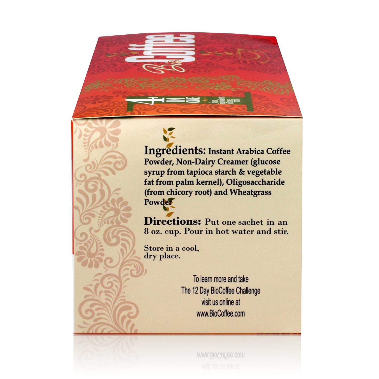 Bio Coffee - Organic Instant Non-dairy Alkaline Coffee (12 Sachet Box ...