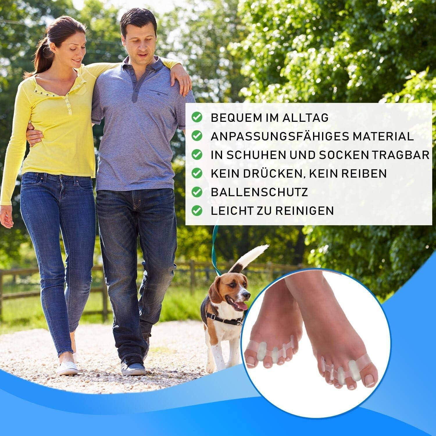 SiaMed 4x Hallux Valgus Toe Separator Splints - Soft Gel Silicone ...