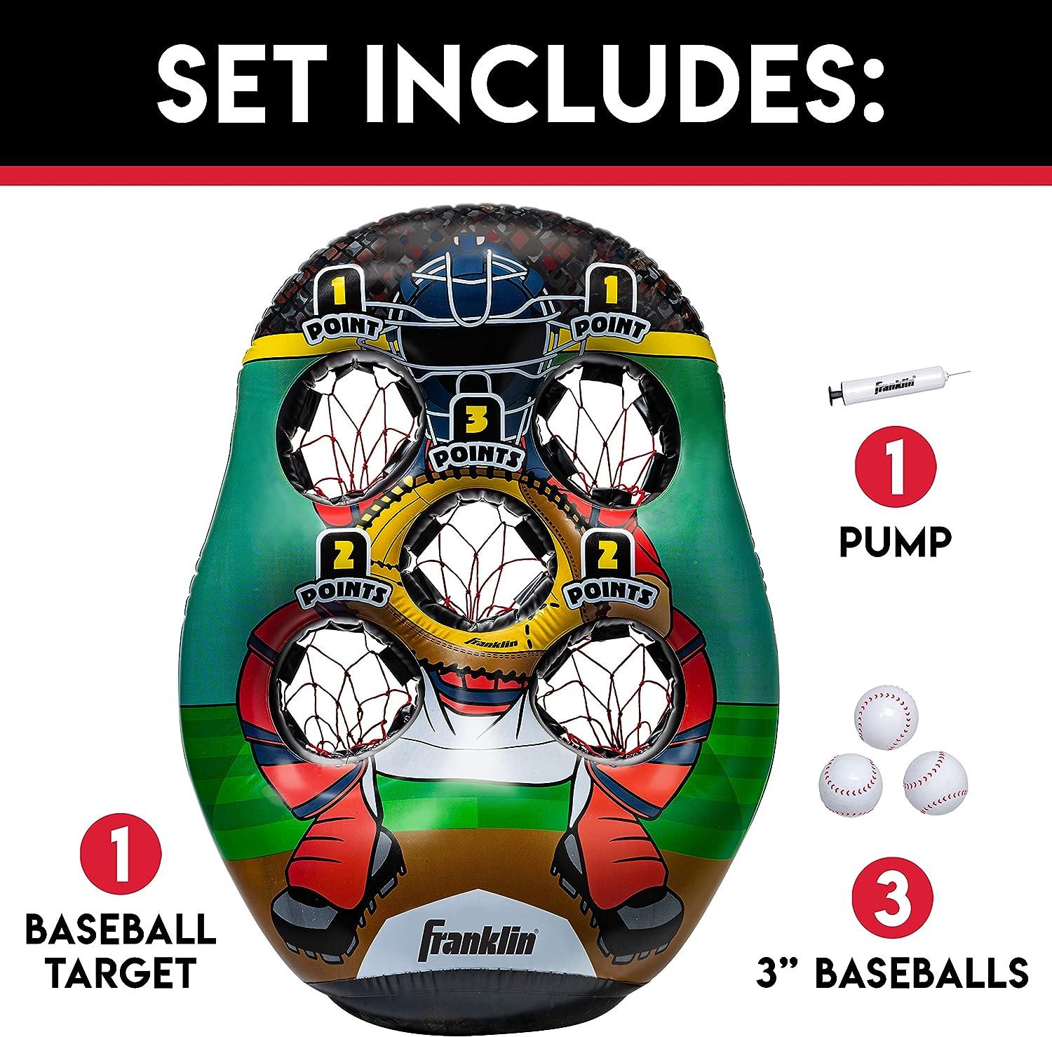 Franklin Sports Inflatable Baseball Target with Baseballs - Kids Toss ...
