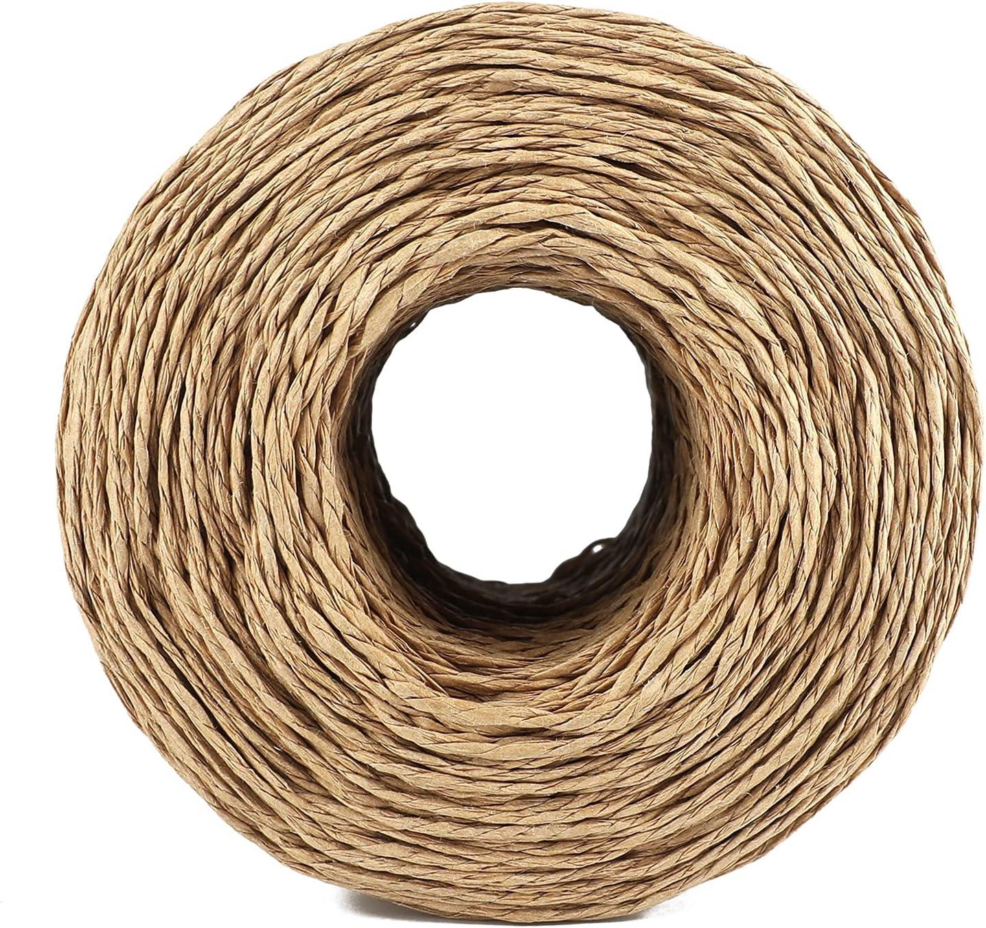 JijAcraft Raffia Ribbon 656 Feet - 2mm Brown Twisted Raffia Paper ...