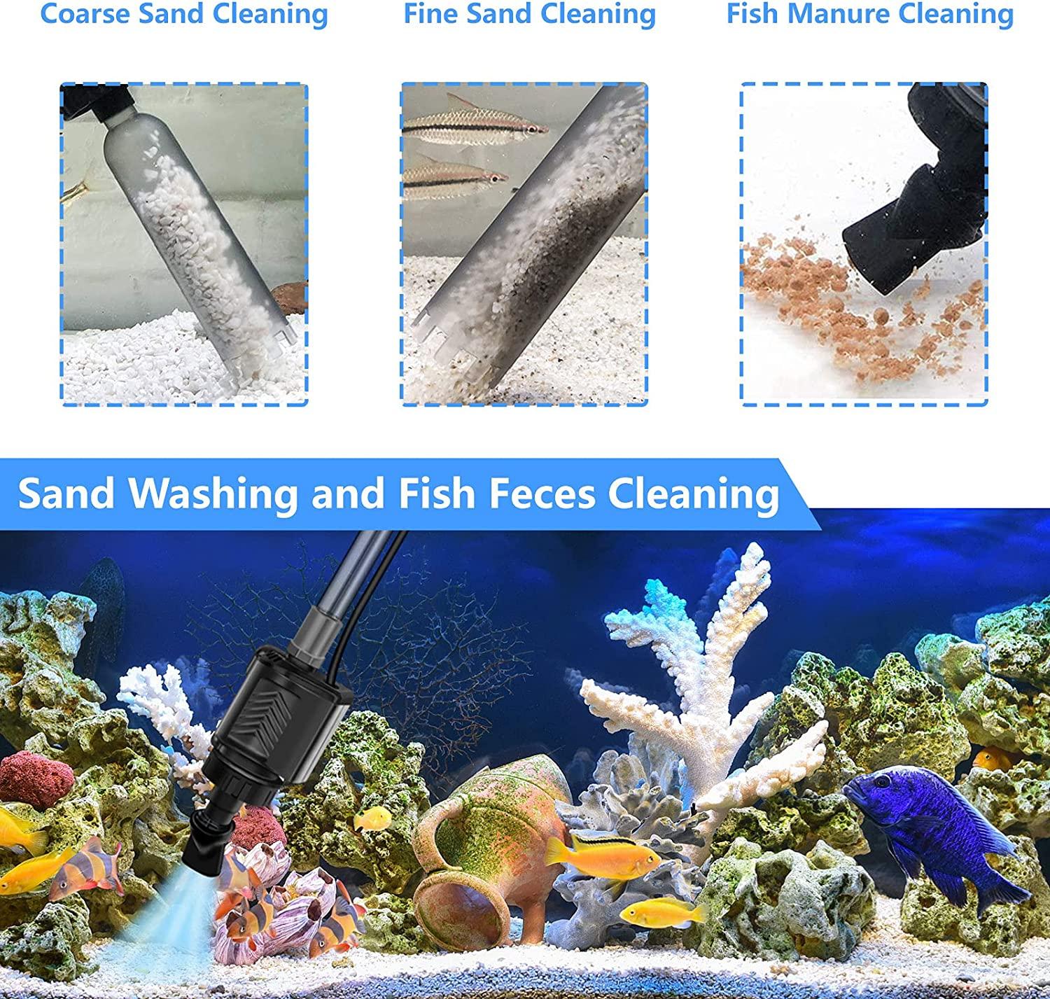Electric Aquarium Gravel Cleaner - 317GPH DC 24V/24W - Automatic Fish ...