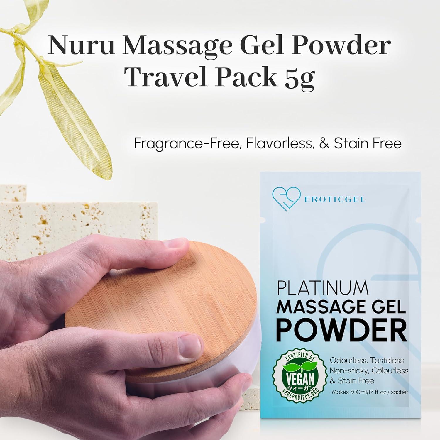 Premium Nuru Massage Gel Powder - 5g Travel Sachet Makes 500ml ...