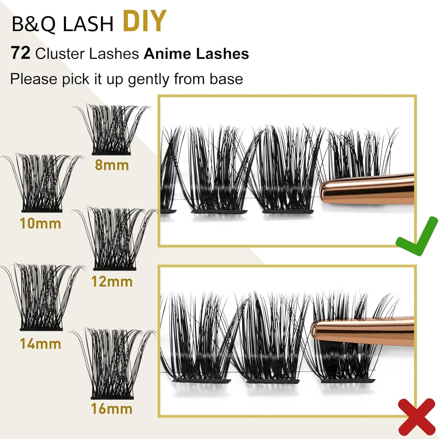 72 Cluster D Curl Individual Lash Clusters | DIY Soft Fluffy Eyelash ...