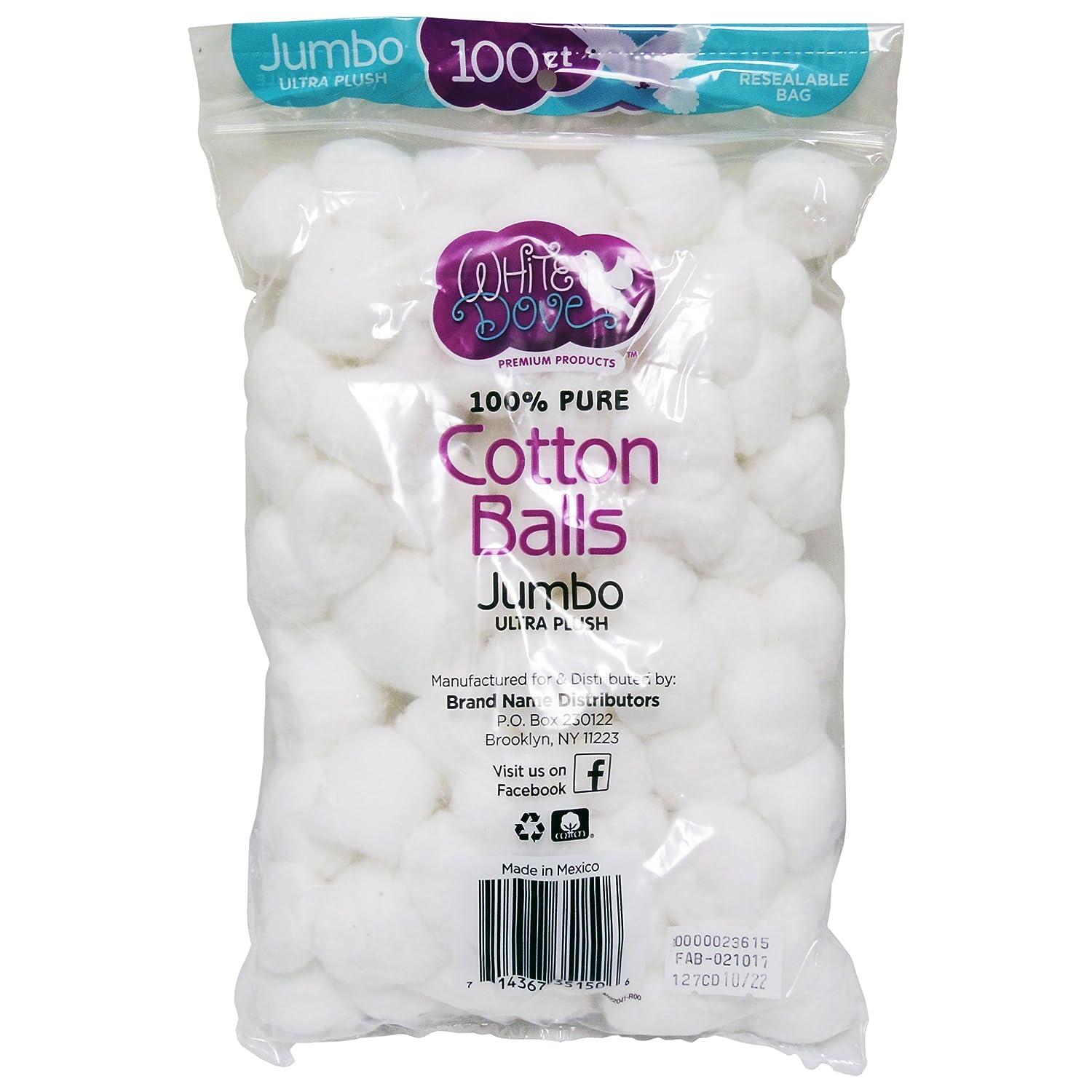 White Dove 100% Pure Cotton Balls - 200 Ct Total | Buy Now with Express International Delivery ...