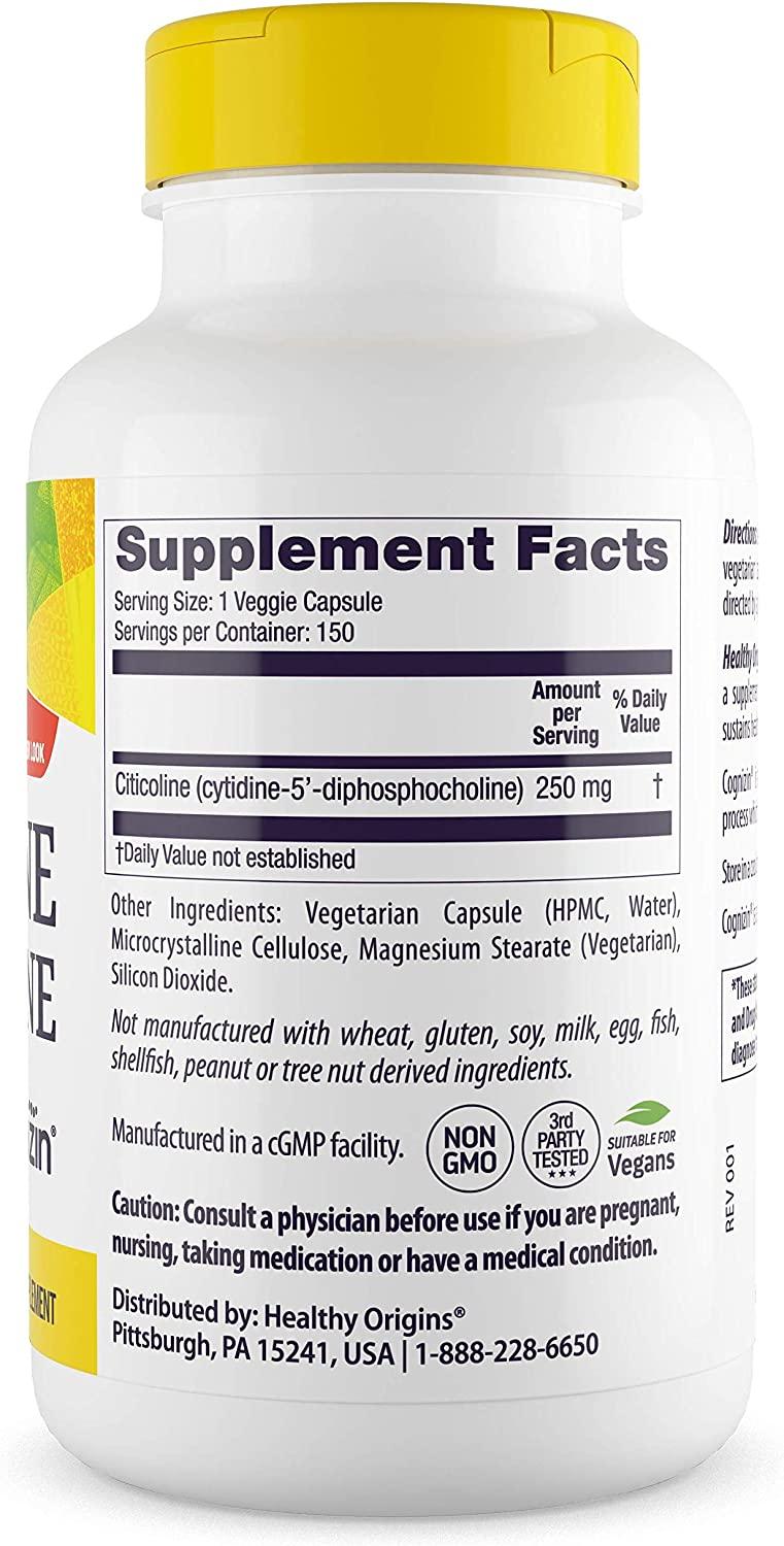 Healthy Origins Cognizin Citicoline 250 mg - 150 Count | Boost Brain ...