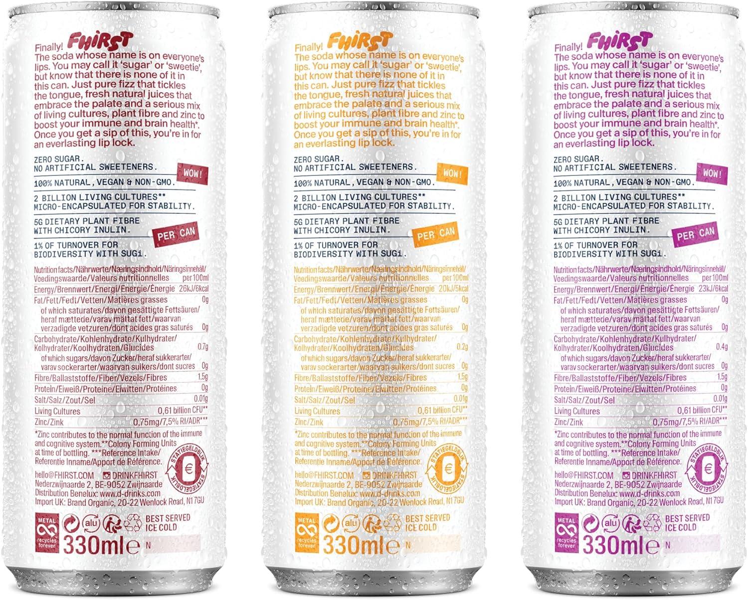 FHIRST Living Soda Taster Pack | Probiotic/Prebiotic Soda for Gut ...