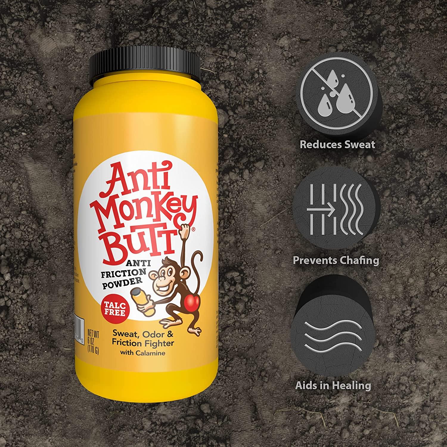 Anti Monkey Butt Body Powder with Calamine 6 oz - Sweat, Odor, and ...