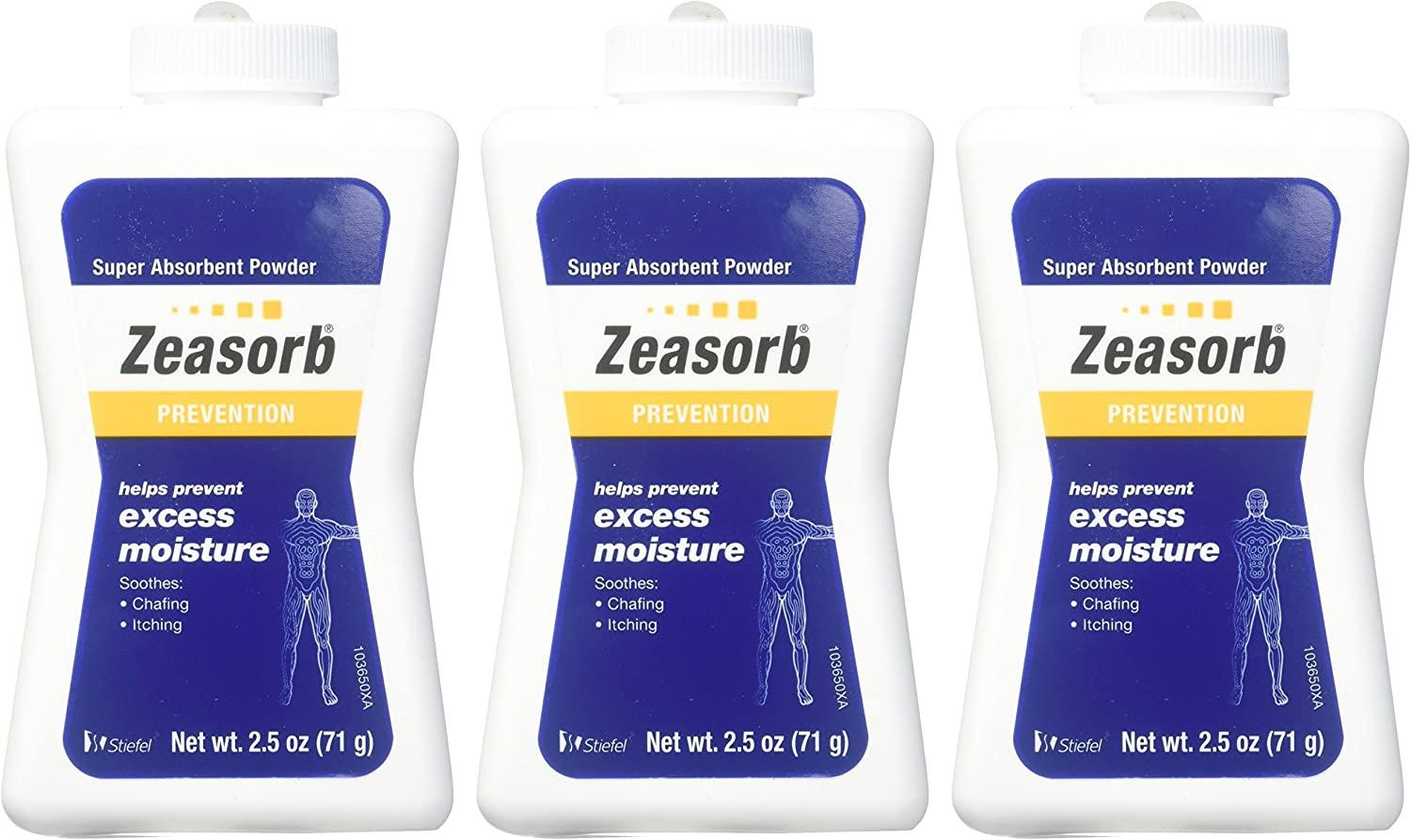 ZEASORB Powder 2.5 OZ (3 Pack) - Fast-acting Absorbent Powder for ...