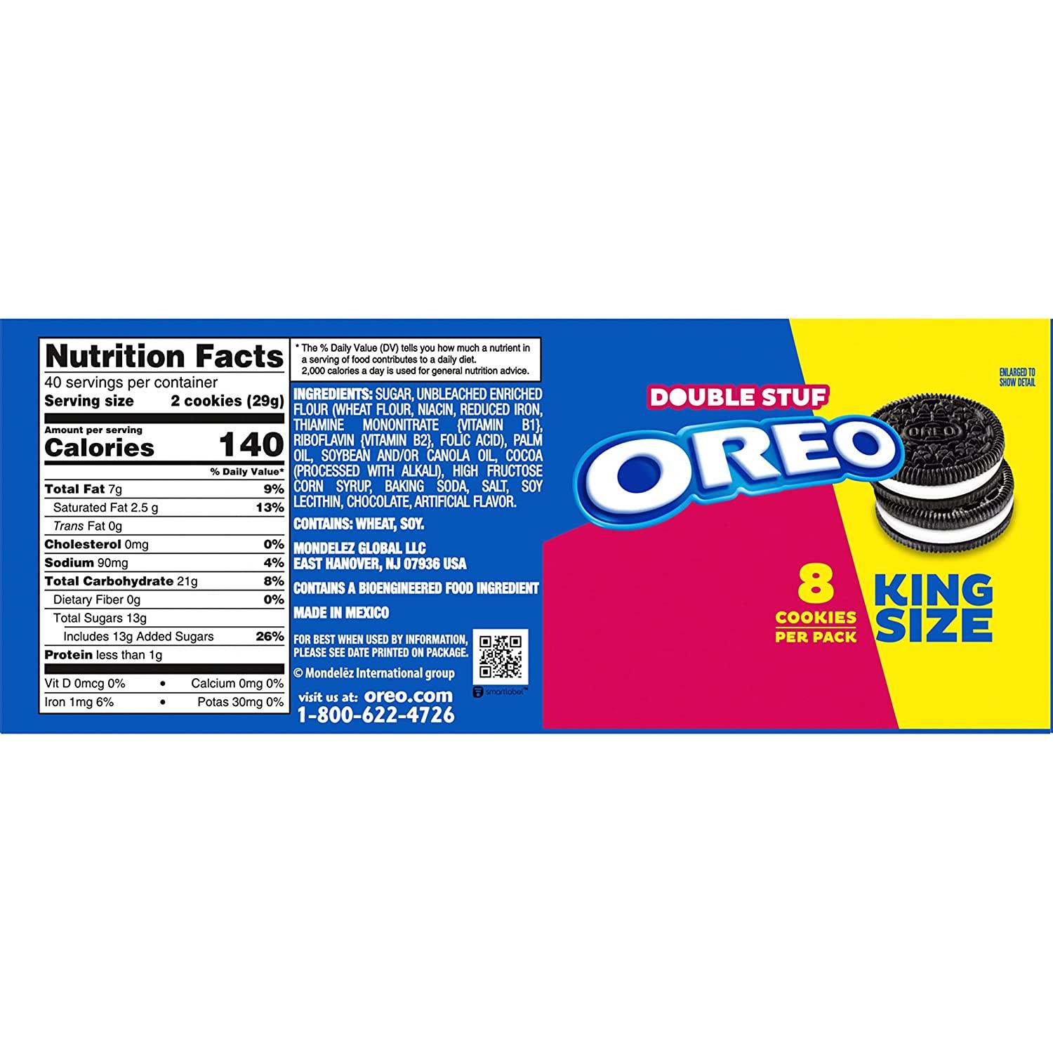 OREO Double Stuf Chocolate Sandwich Cookies 10 King Size Packs - Original Flavor 4.1oz/Pack ...