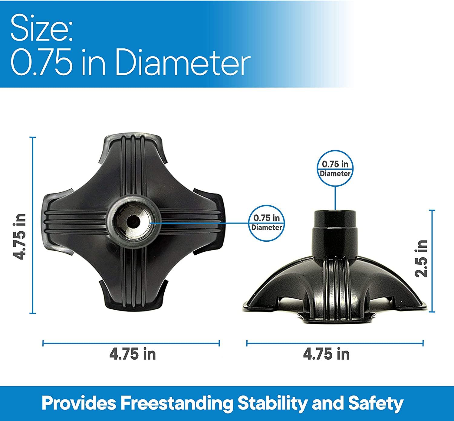 quad cane base sizes