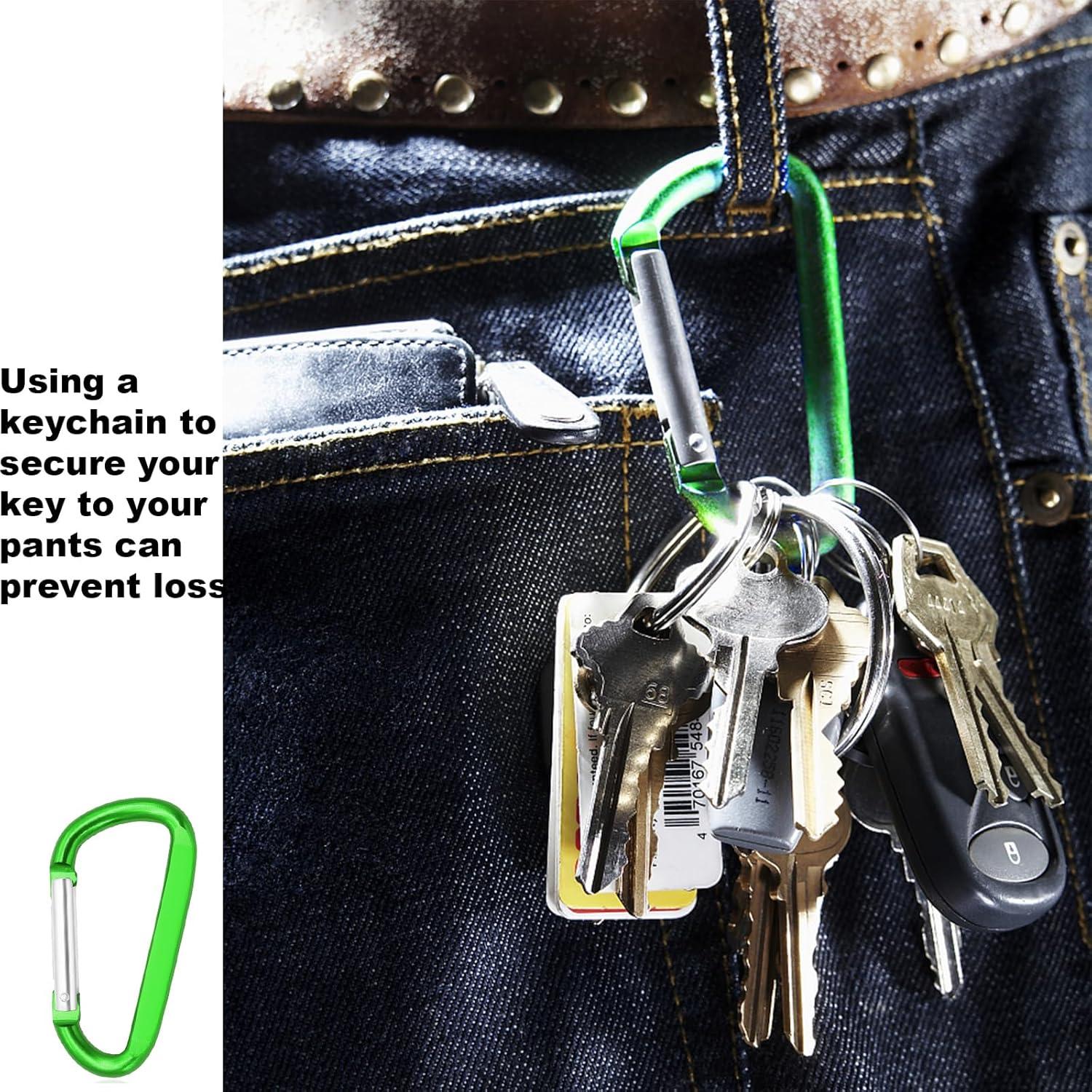 3 Small Aluminum Carabiner Hooks - D-Ring Clips with Spring Snappy ...