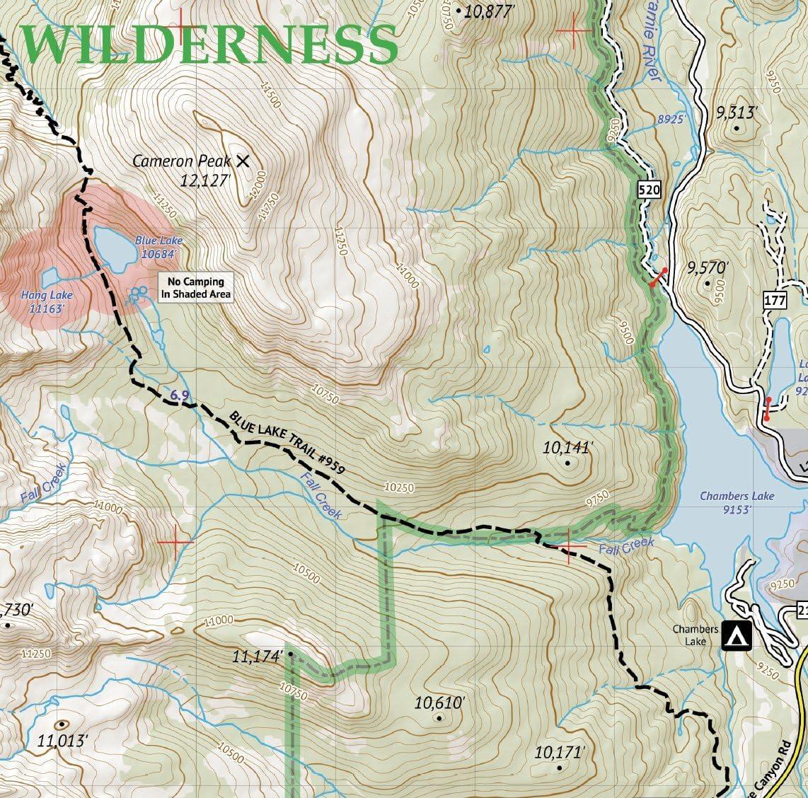 Outdoor Trail Maps Rawah Wilderness - Colorado Topographic Hiking Map ...