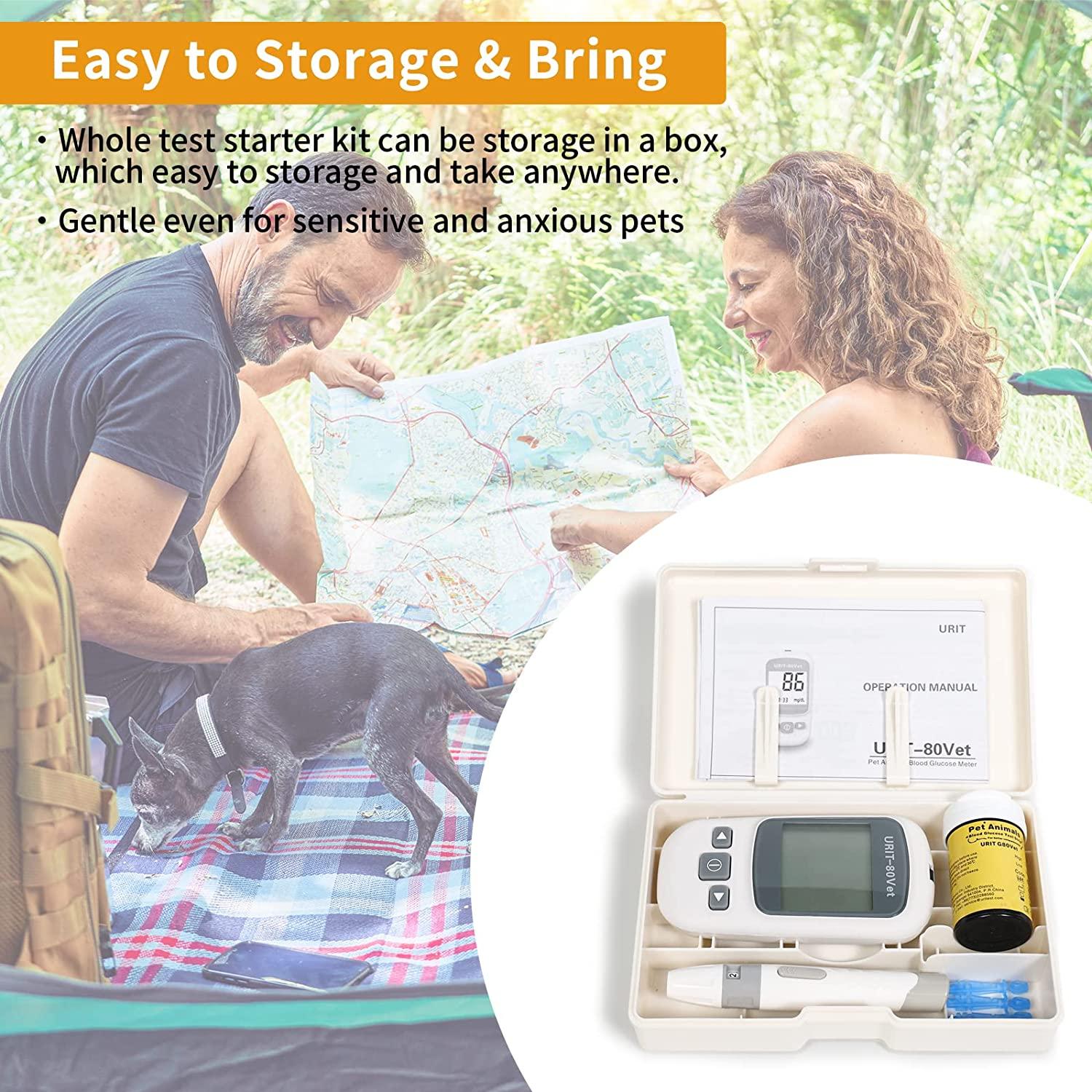 URIT Pet Blood Glucose Meter Kit with 50 Test Strips - Diabetes ...