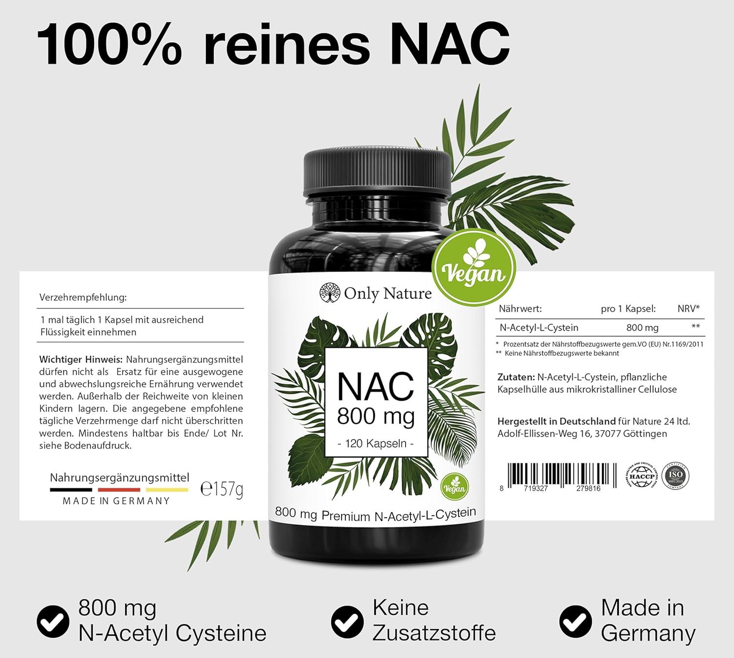 NAC 800mg - Lung Support Capsules | 180 Vegan Capsules | High Dose N ...