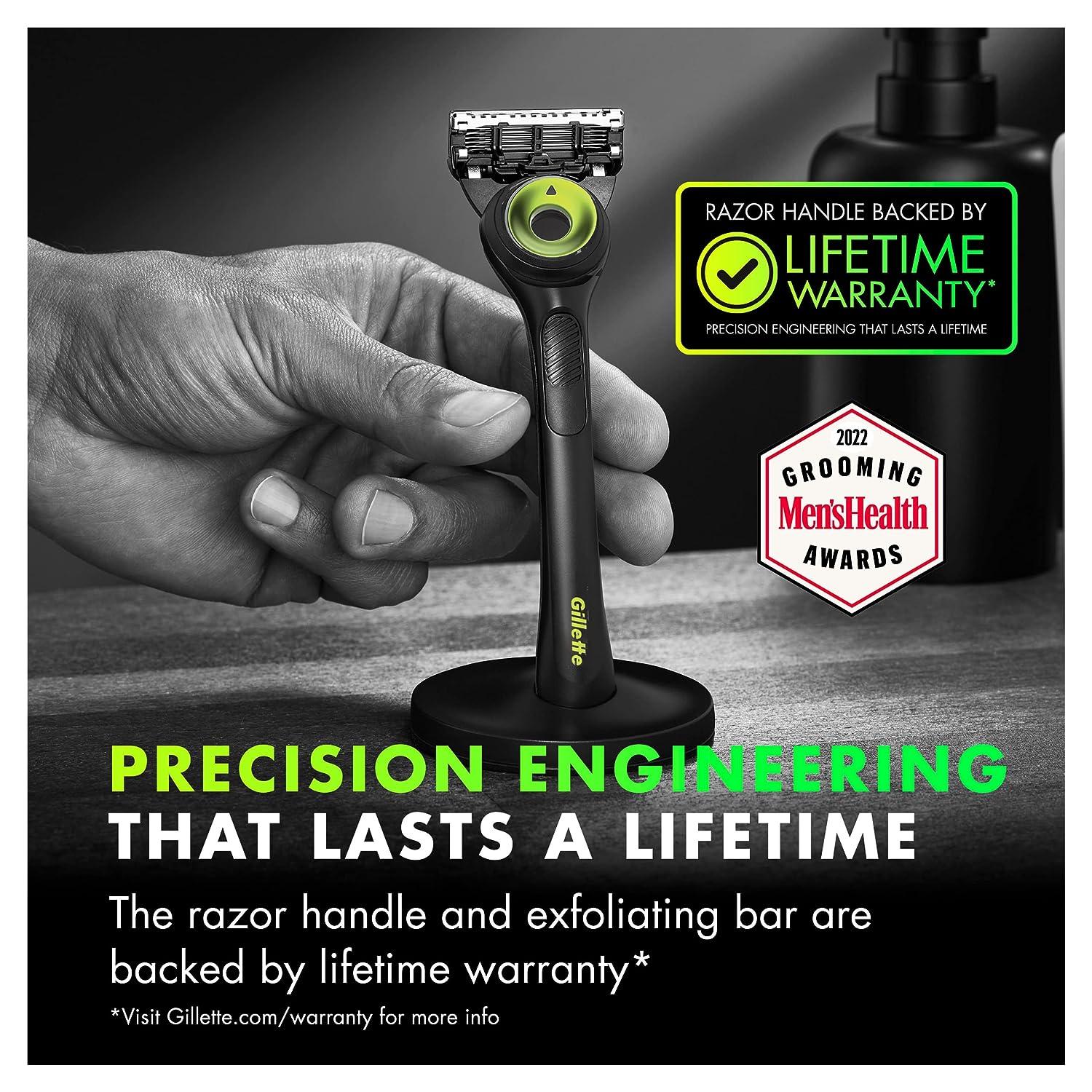 GilletteLabs Exfoliating Bar Razor for Men Neon Edition - 1 Handle + 1 ...