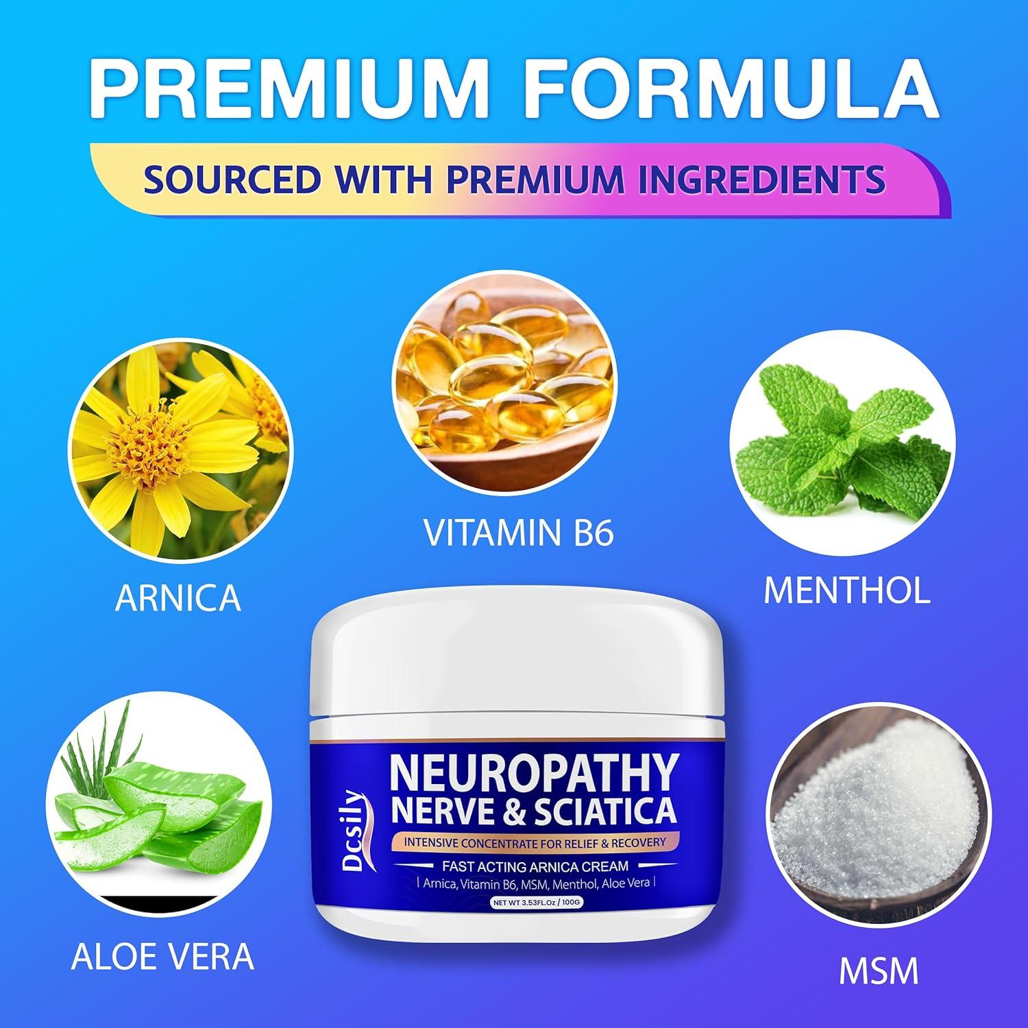 Neuropathy Nerve Relief Cream with Arnica & Vitamin B6 | Effective Pain ...