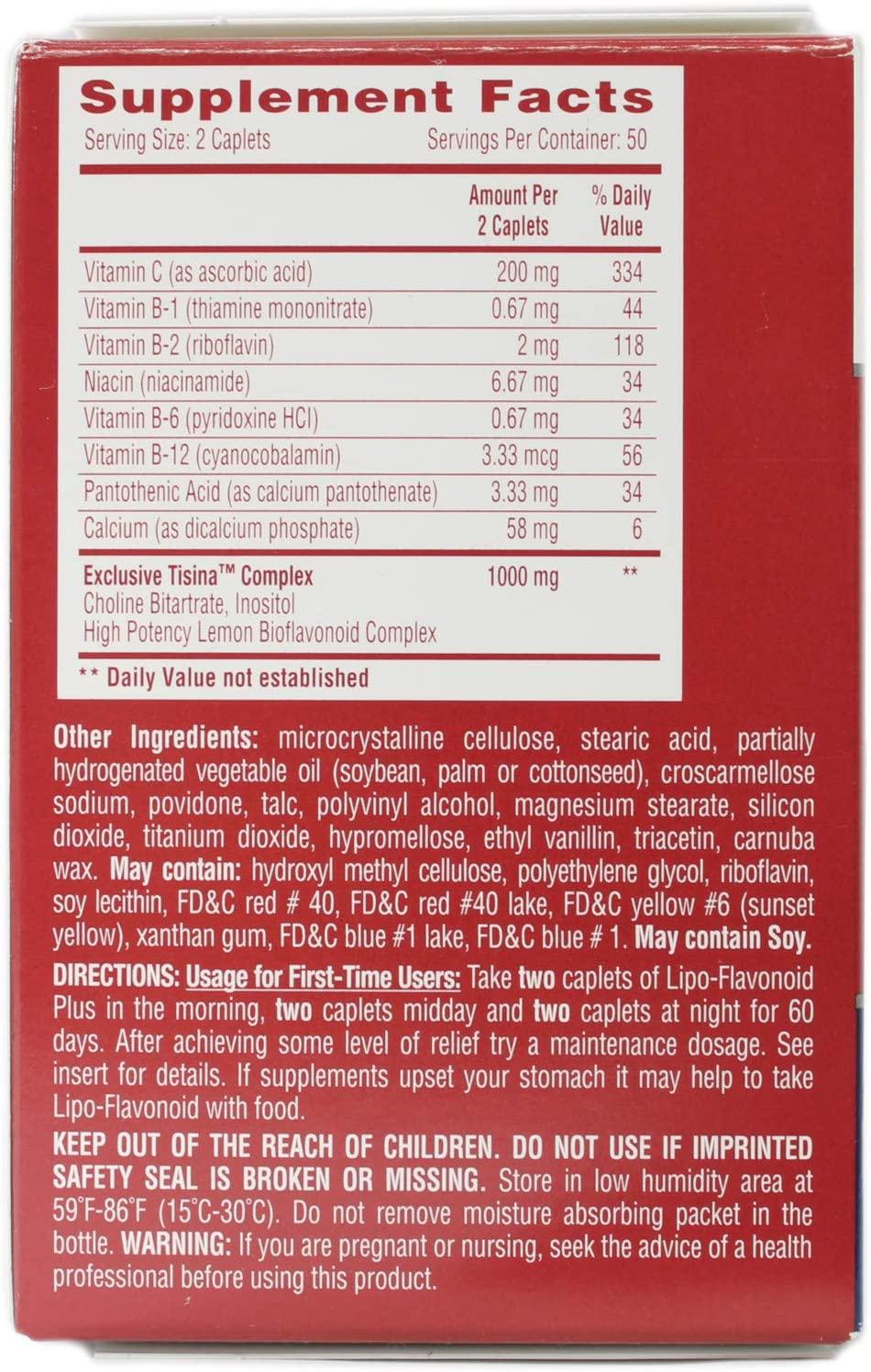 LipoFlavonoid Plus Extra Strength Ear Health Formula - 100 Caplets ...