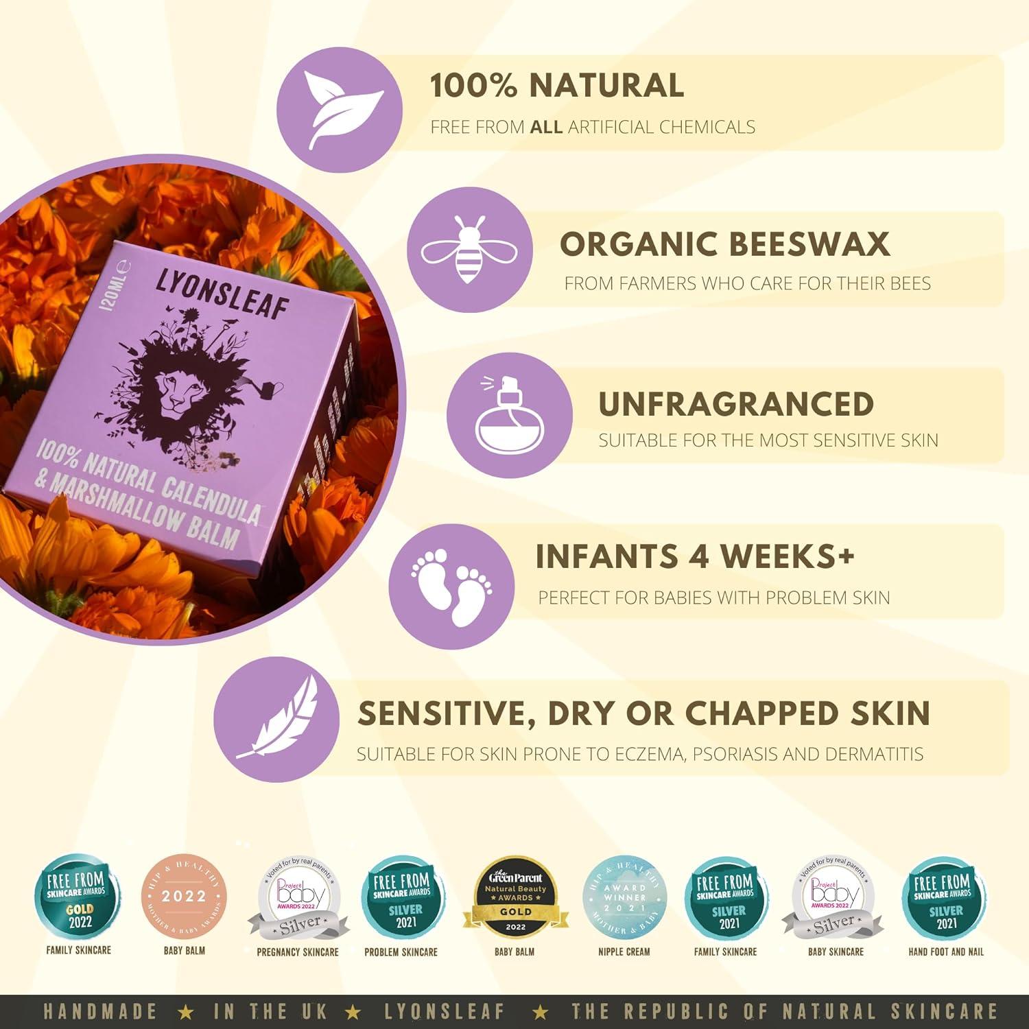 Calendula & Marshmallow Balm - 100% Natural Skin Soothing Solution ...