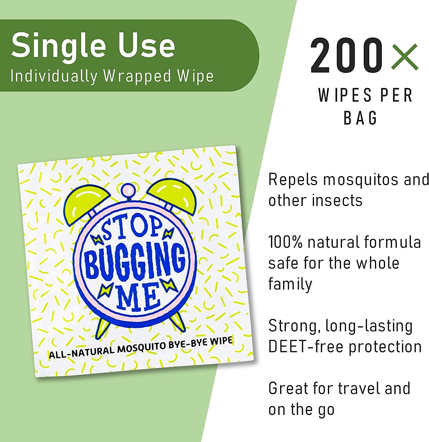 La Fresh Natural Mosquito Repellent Wipes - Deet Free, Non-Toxic, Long ...