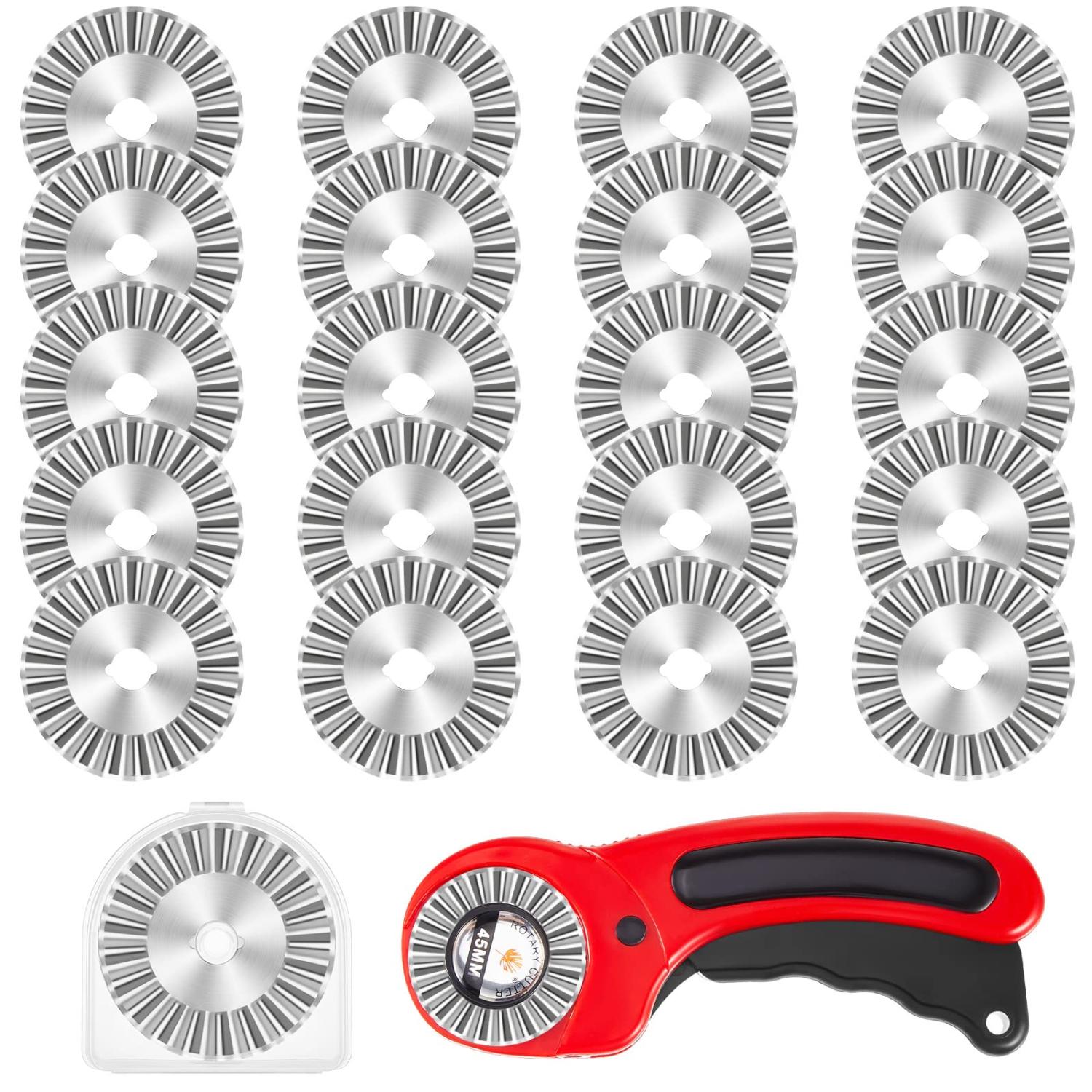 20 Pack 45mm Wave Rotary Blade Replacement Cutter - Pinking Refill ...