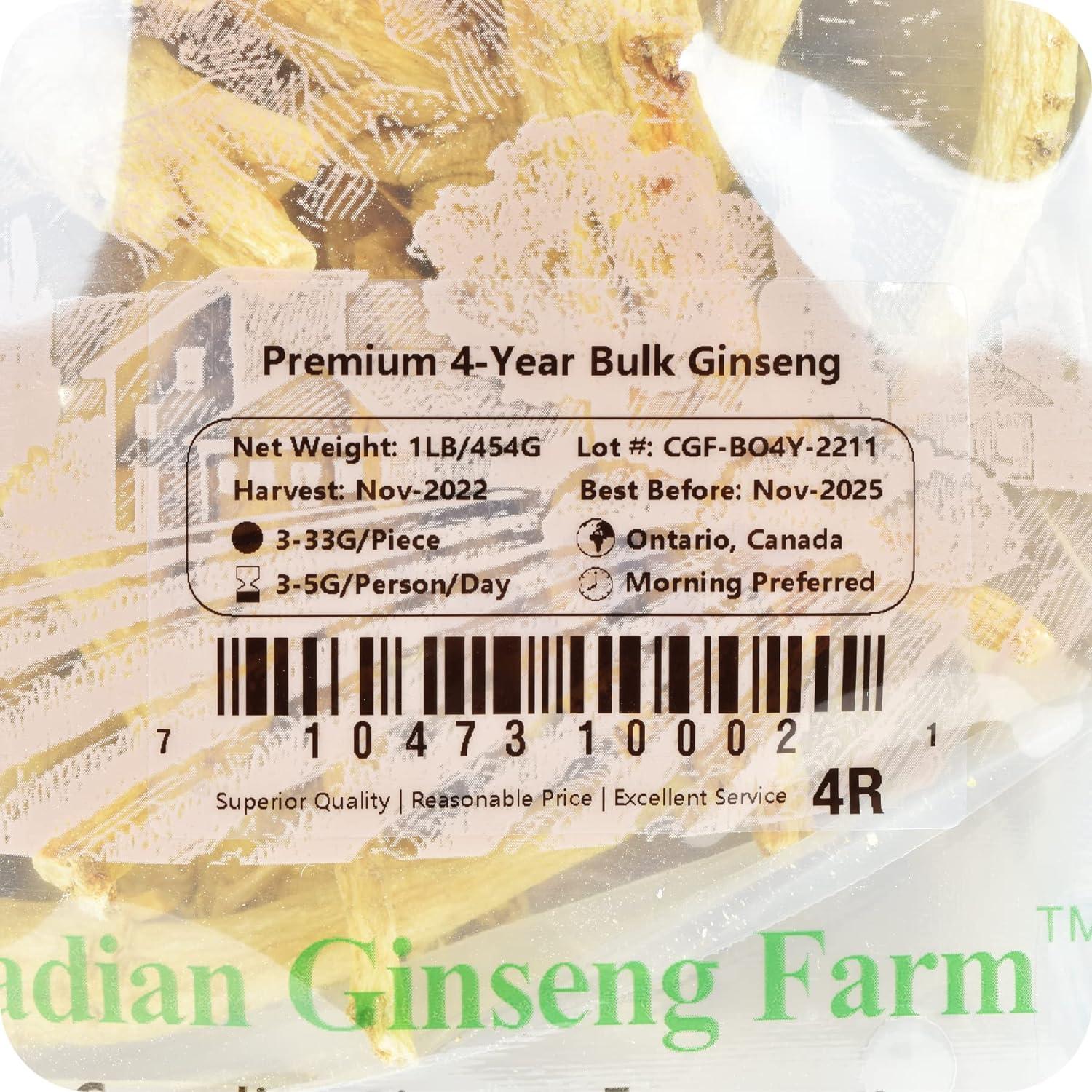 VigorWell Premium 4-Year Canadian Ginseng Root 1LB - 16 Ounce Pack ...