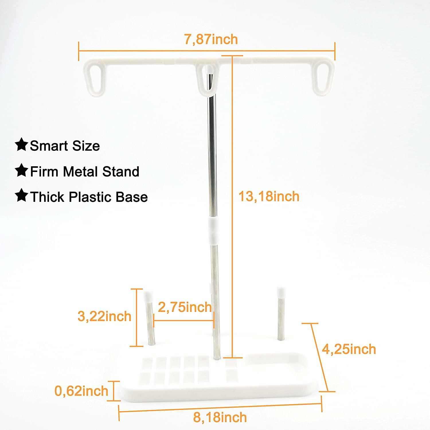 3-Spool Light Weight Thread Stand for Home Embroidery Machines - White ...