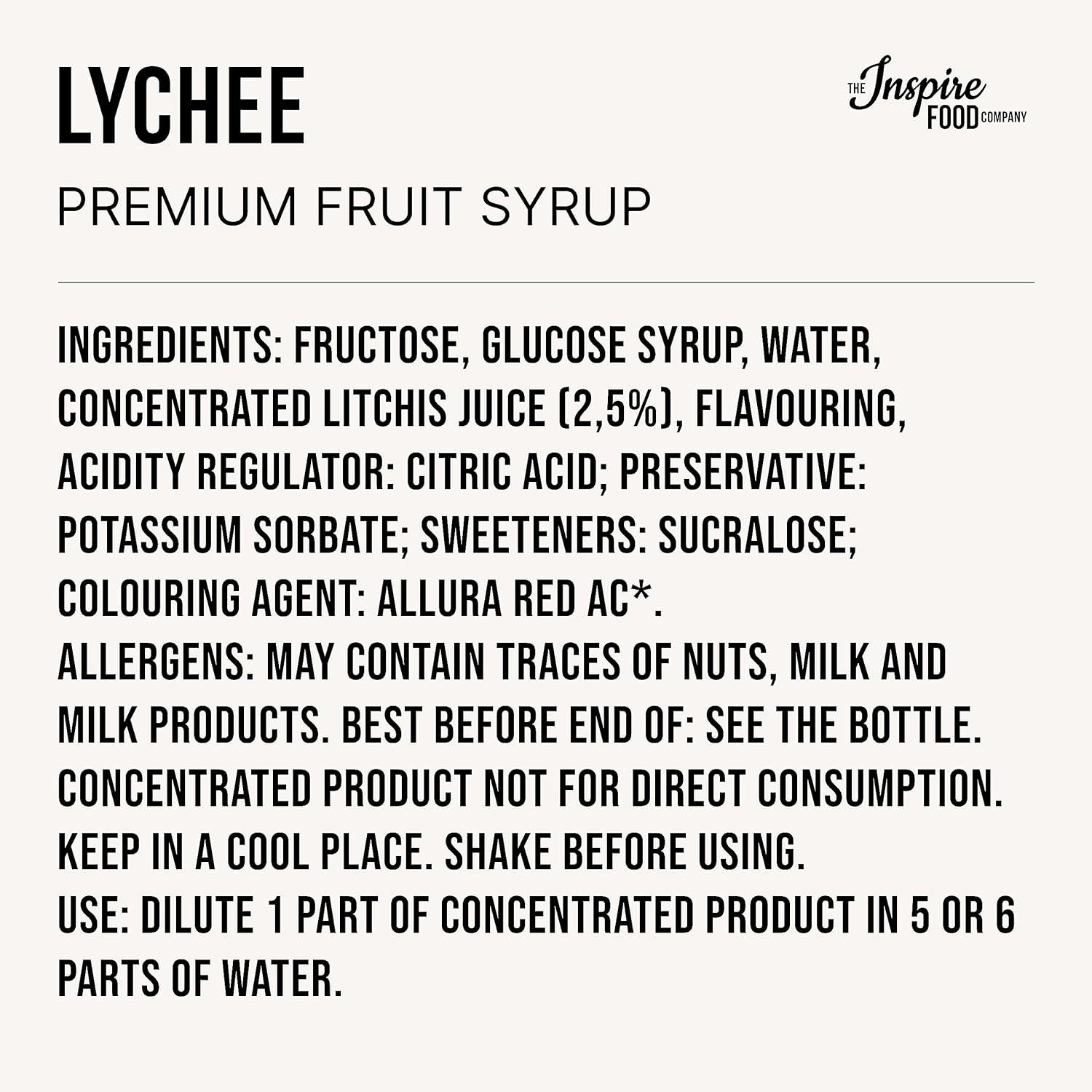 The Inspire Food Co. Lychee Fruit Syrup for Bubble Tea - 300ml | Vegan ...