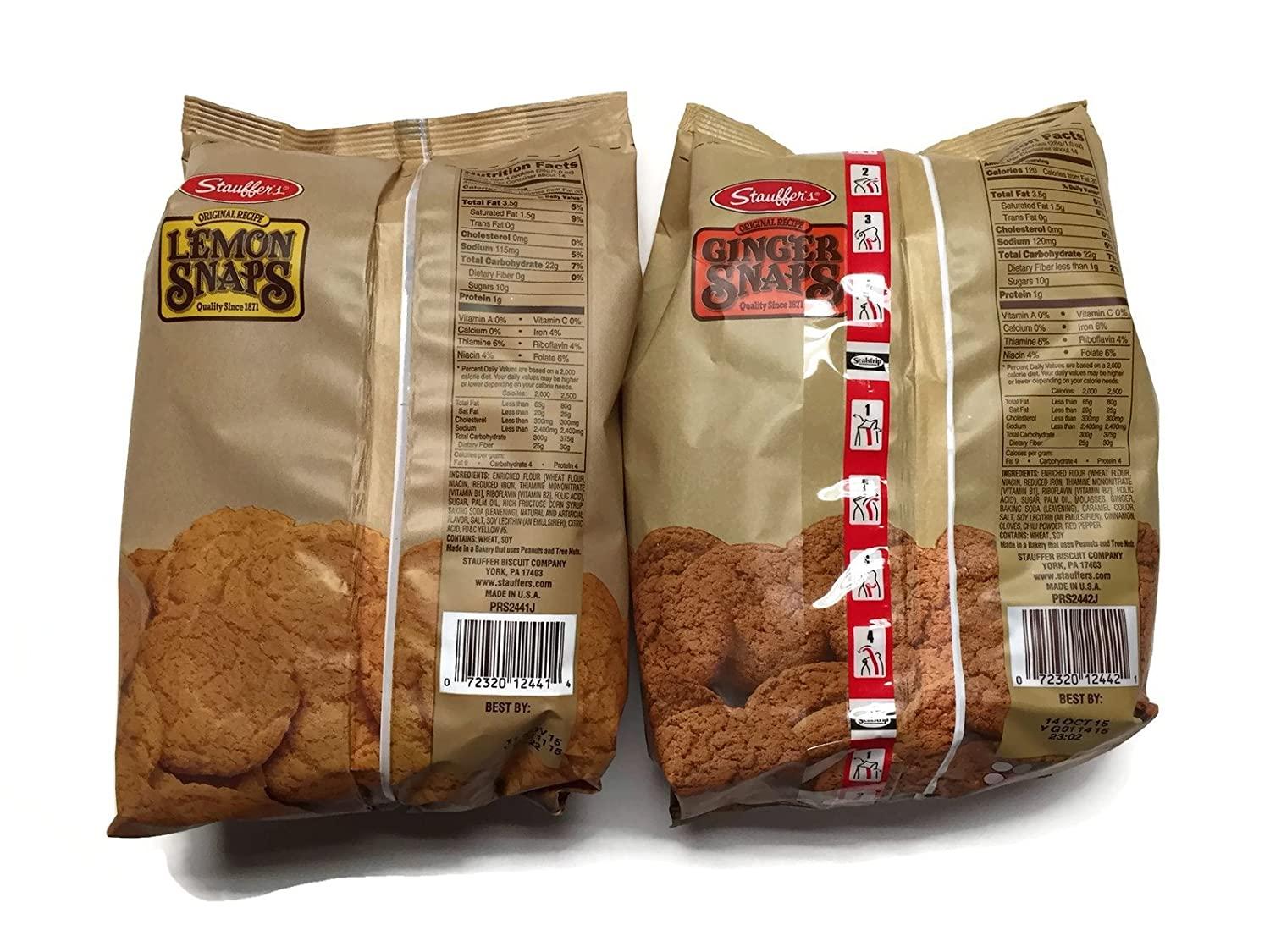 Stauffer's 2-pack Snaps Cookies Variety: Ginger Snaps & Lemon Snaps 14 ...