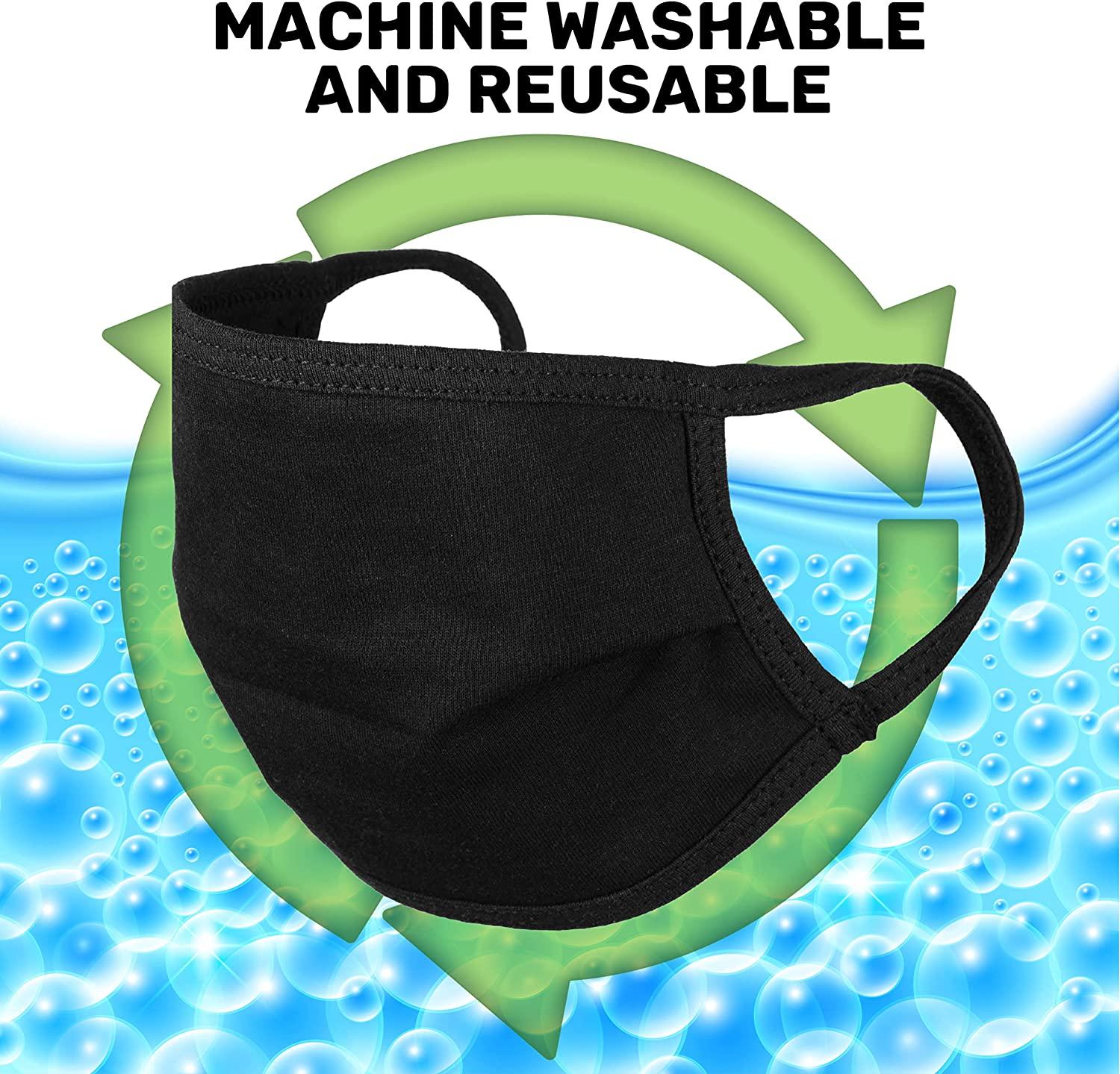 [Set of 12] Cloth Face Masks Washable, Reusable Mask Facial Cover with ...