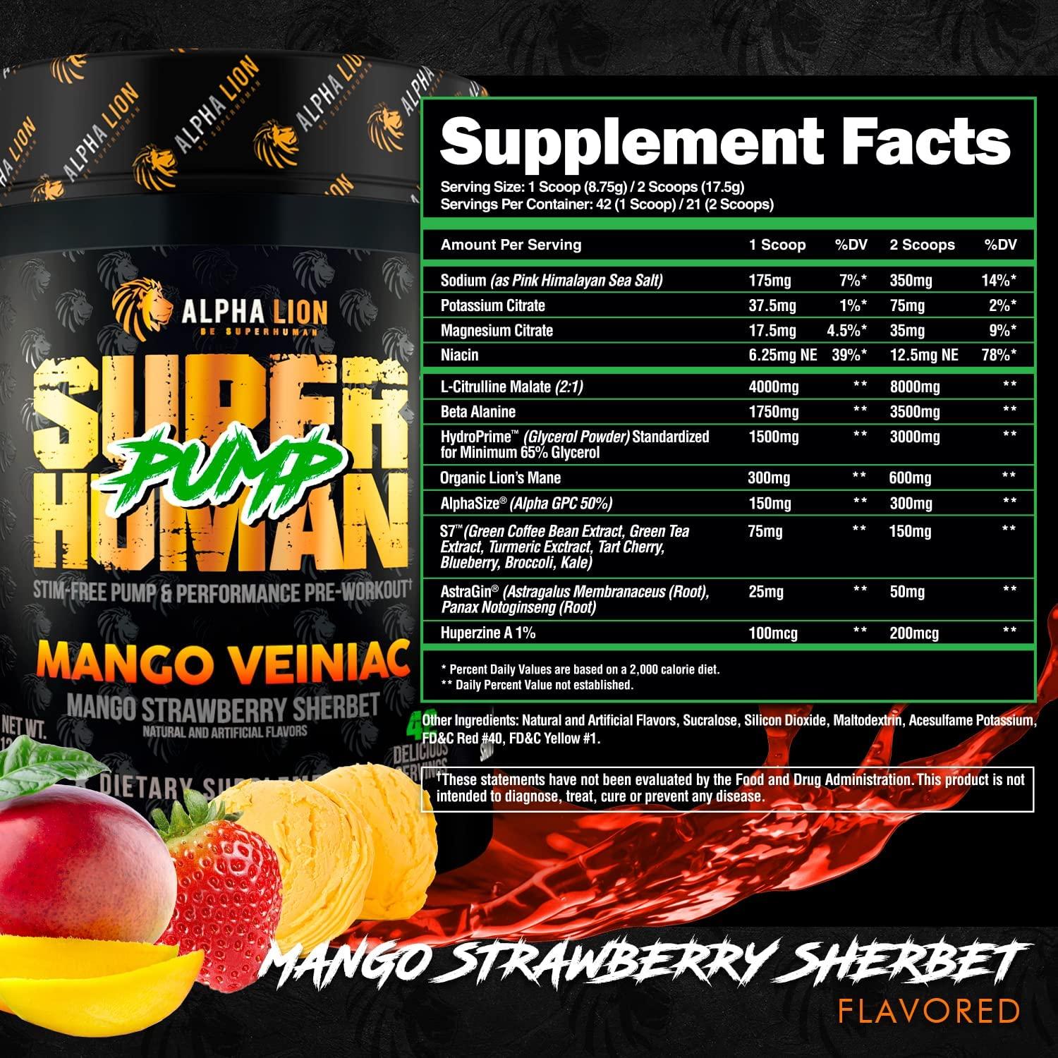 Alpha Lion Pump Stimulant-Free Preworkout for Balloon-Like Muscle ...