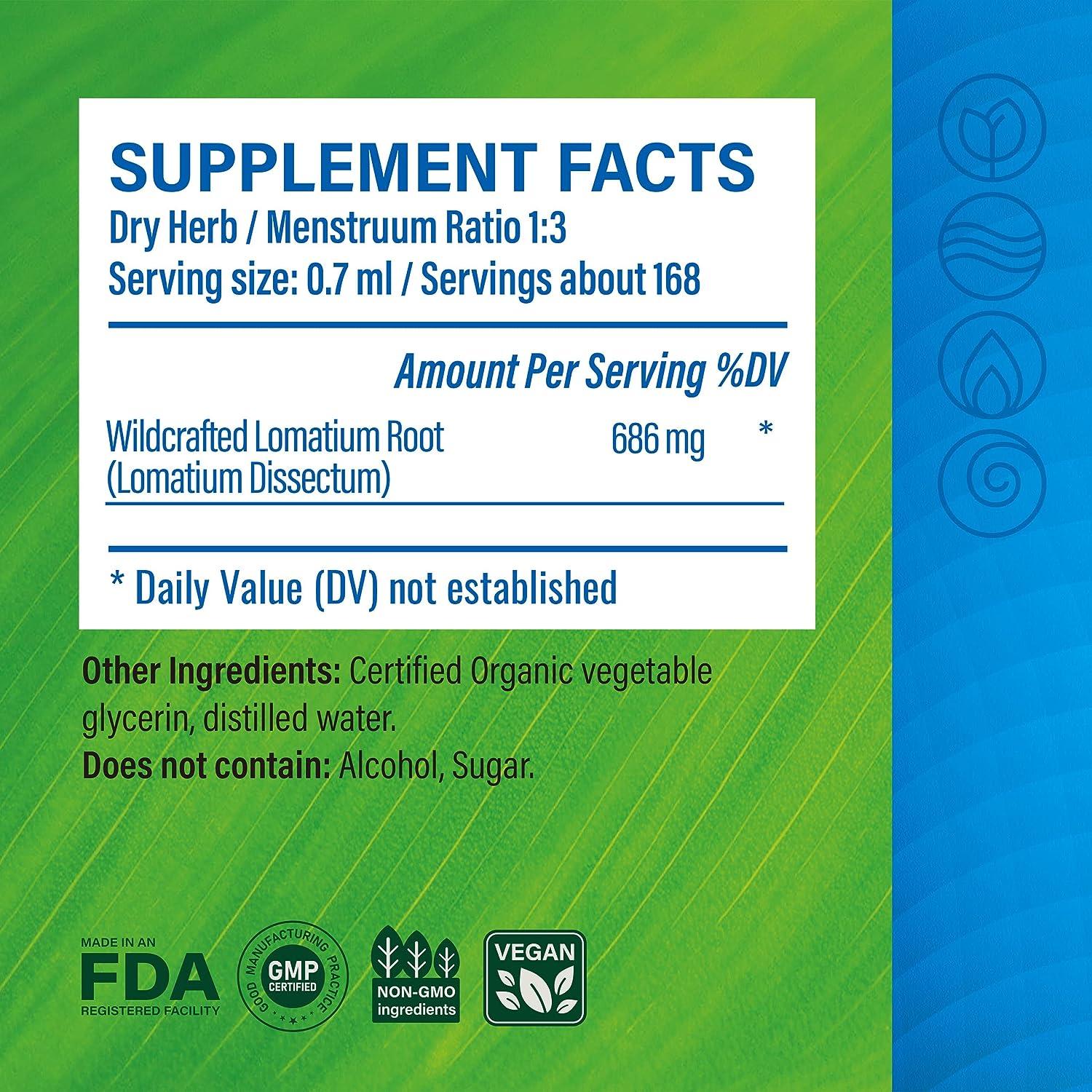 Lomatium Root Tincture - Immune & Respiratory Support Herbal Supplement ...