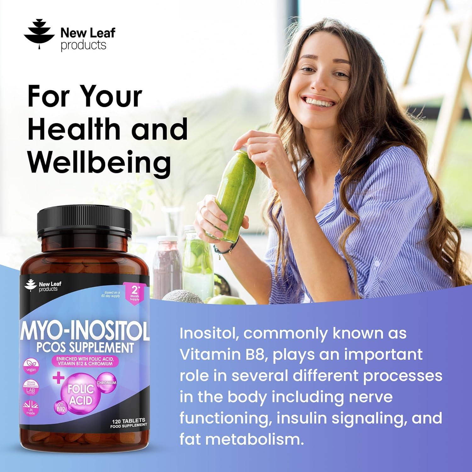 Myo-Inositol PCOS Supplement with Folic Acid, Vitamin B12 & Chromium ...
