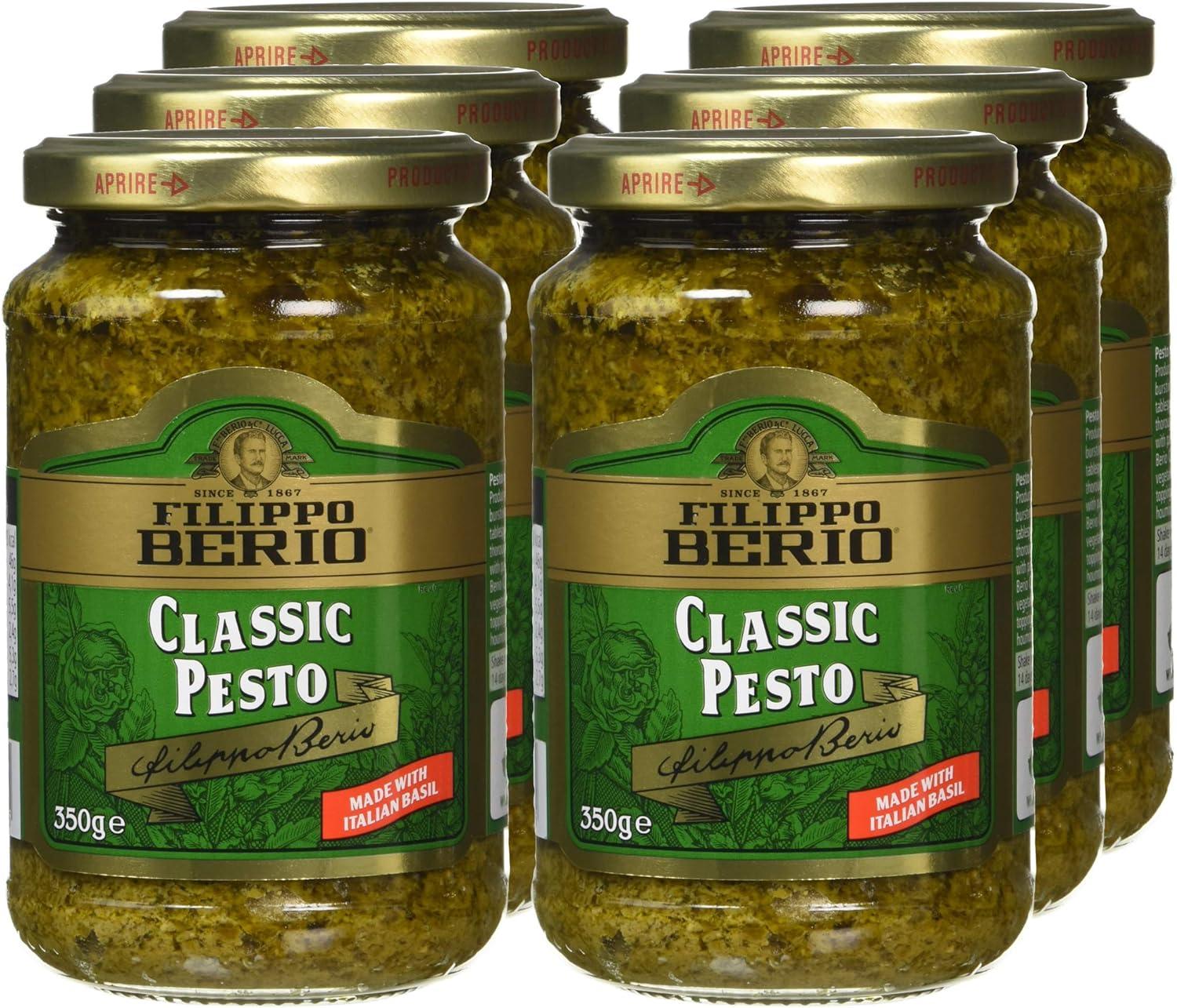Filippo Berio Classic Pesto, 6 Bottles - 350g Each | Premium Italian ...