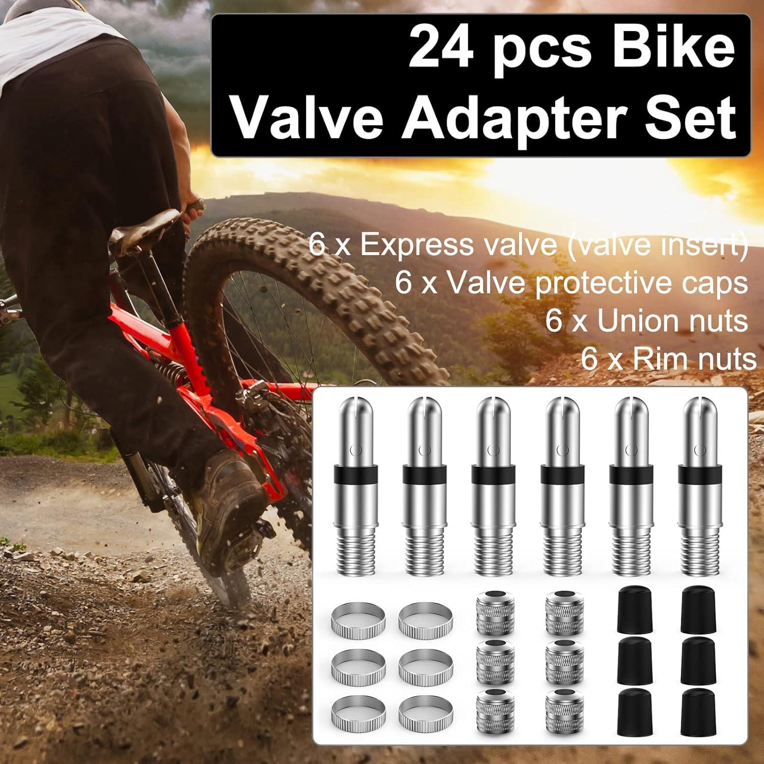 Buy QEEFOP 24-Piece Bicycle Valve Set | Dunlop Valve Inserts & Flash ...