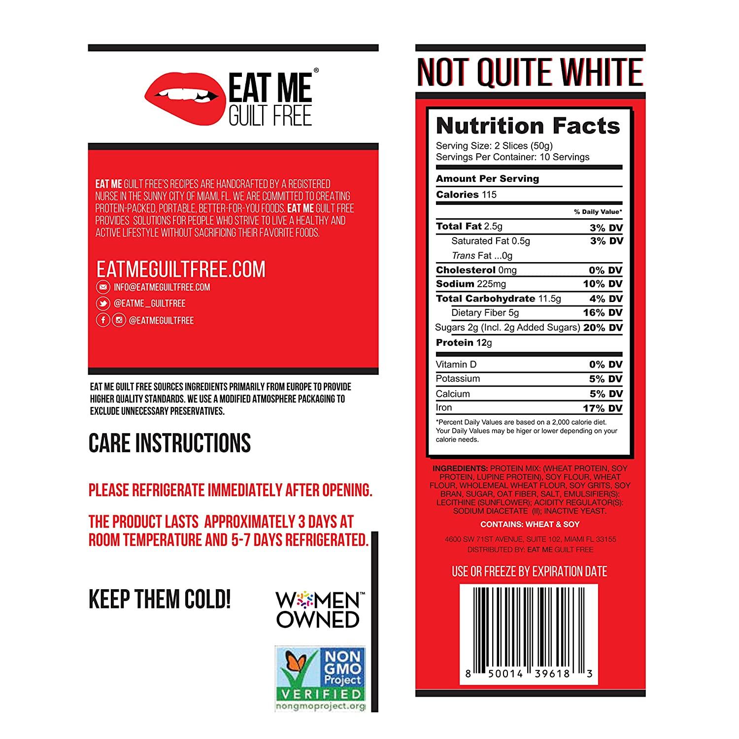 Eat Me Guilt Free Protein-Packed Not Quite White Bread - Low Carb NON ...