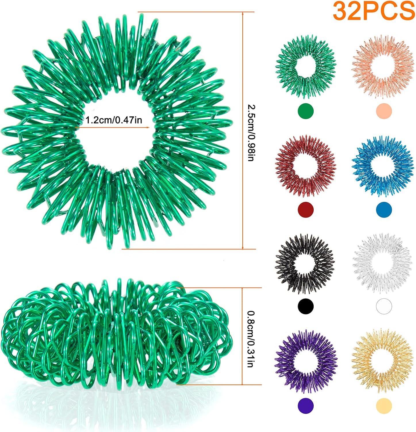 Buy Acupressure Massage Rings for Fingers Spiky Sensory Stress Relief ...