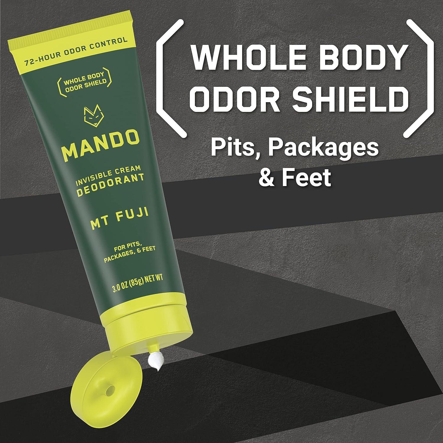 Mando Men's Whole Body Deodorant - Invisible Cream 72Hr Odor Control ...