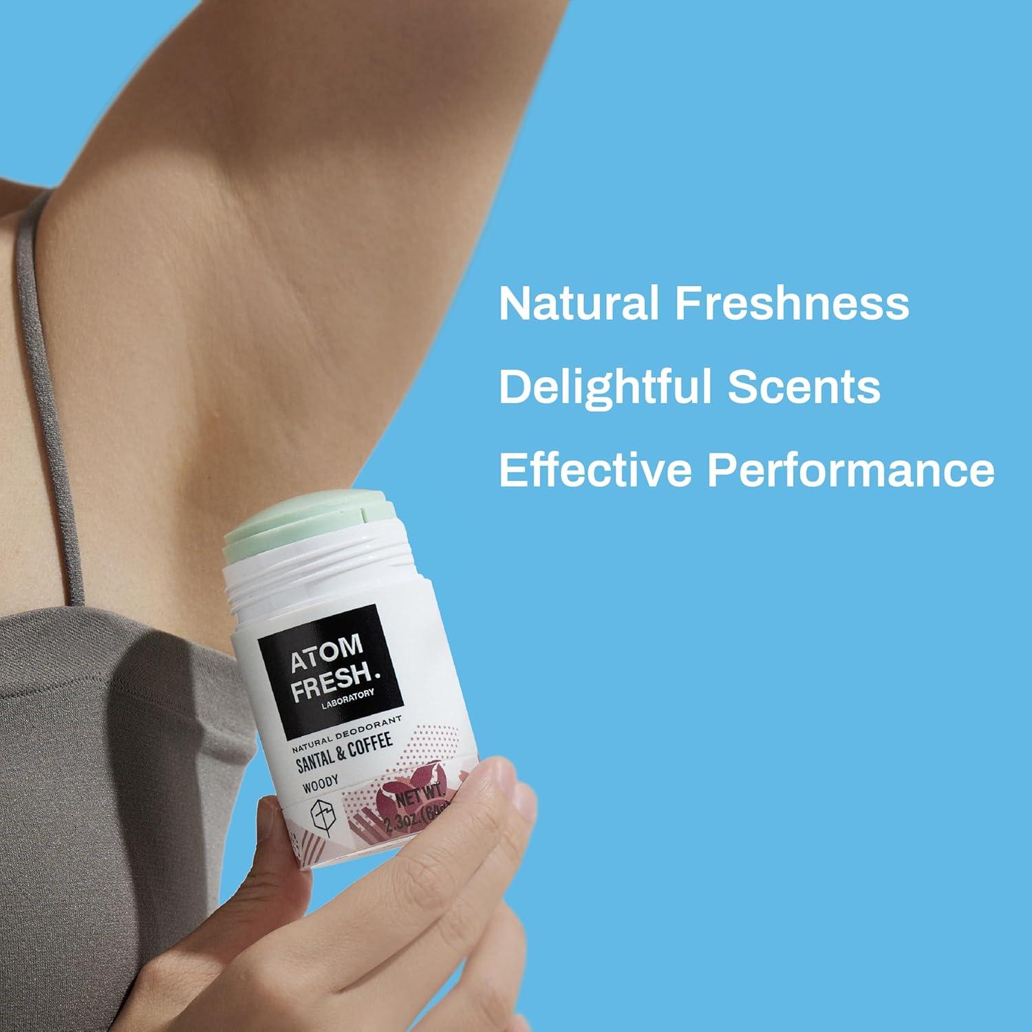 Atom Fresh Natural Deodorant | 2.3 Oz Solid Stick | Aluminum & Baking ...