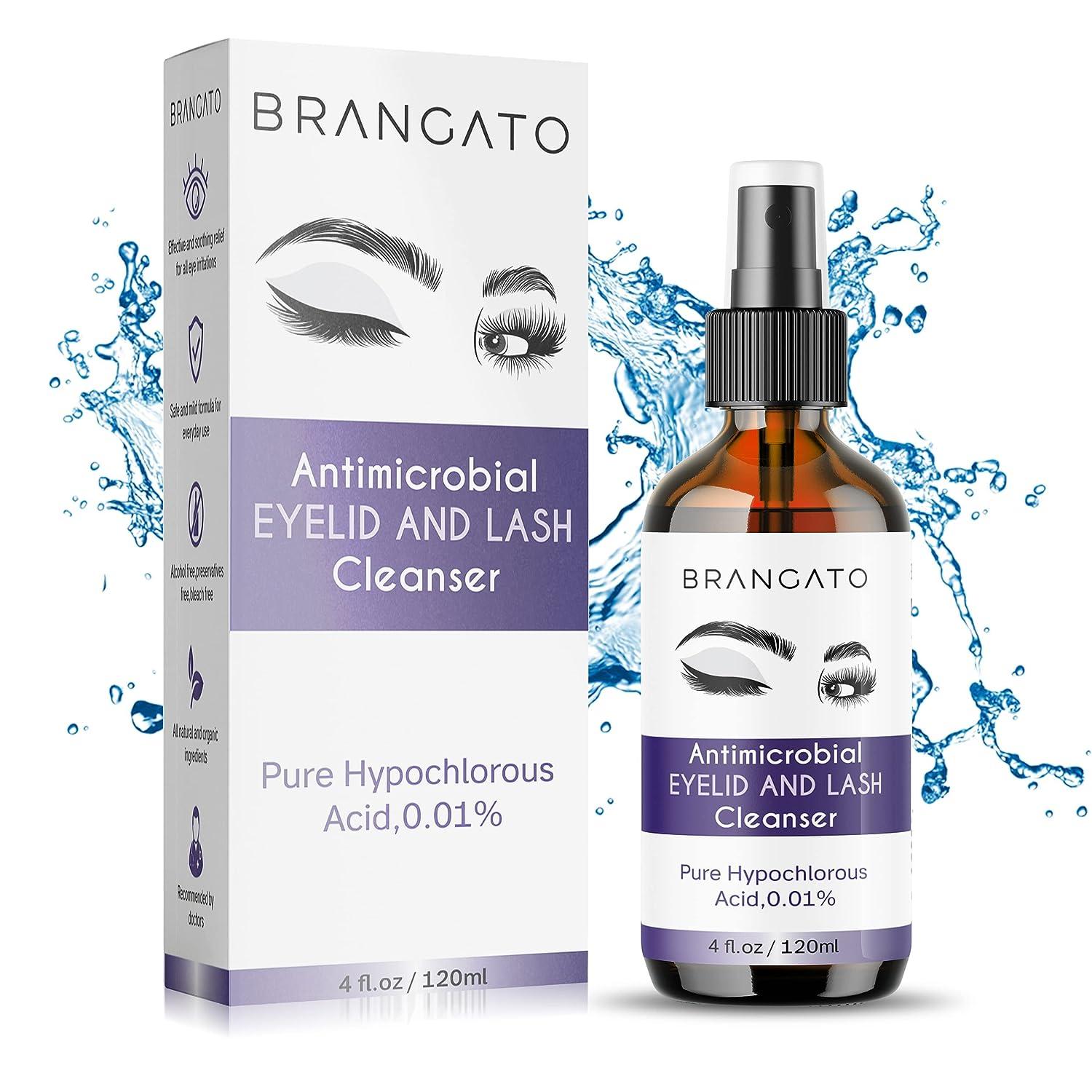 Brangato Eye Spray - Hypochlorous Acid Eyelid Cleanser for Blepharitis ...