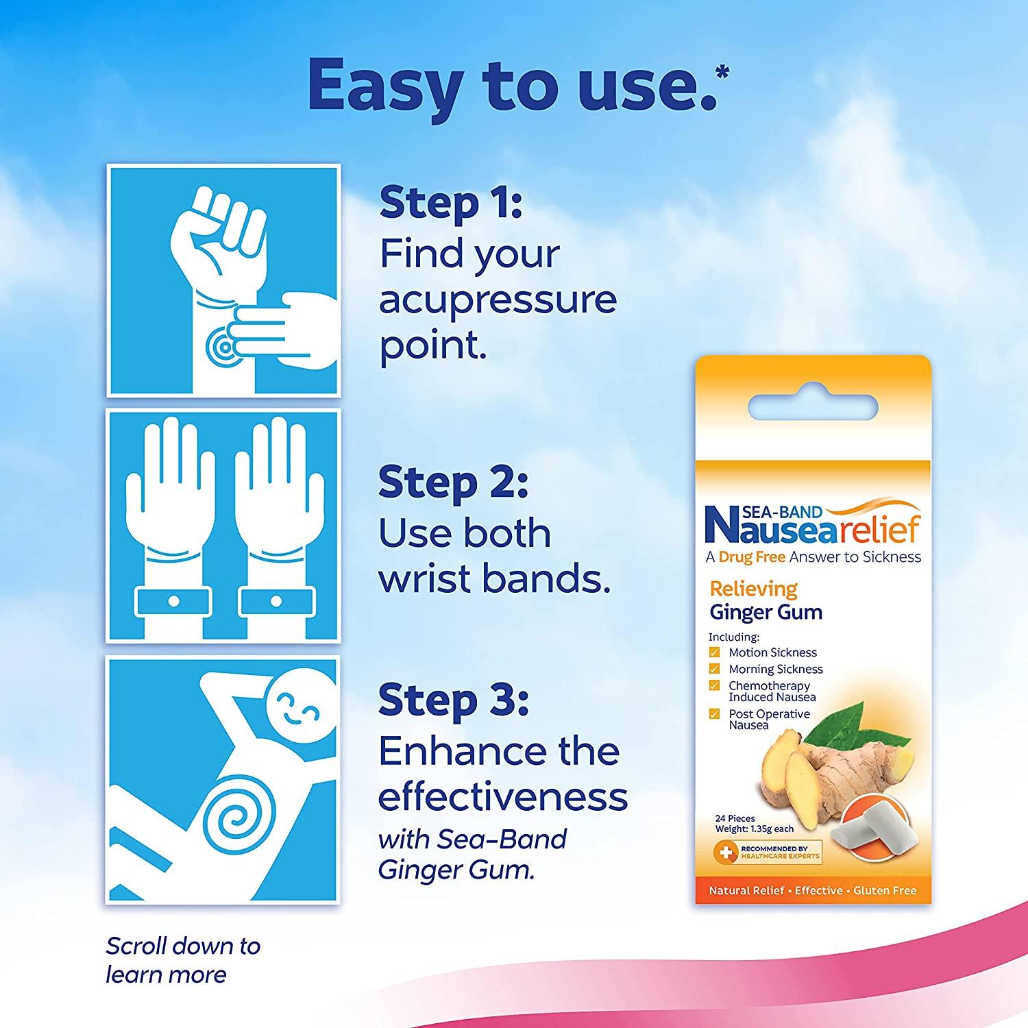 Sea-Band Mama Anti-Nausea Wristband for Morning Sickness - 1 Pair ...