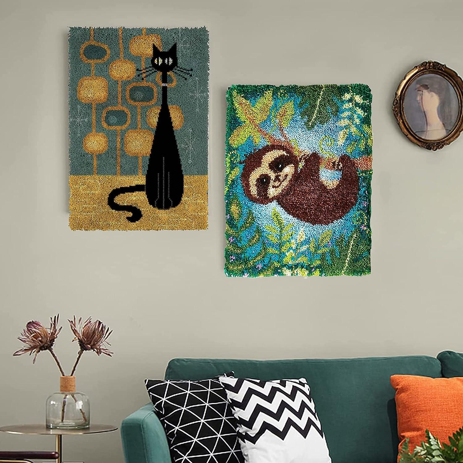 Evaje DIY Latch Hook Kit for Adults - Cute Sloth Pattern Rug Making Set ...