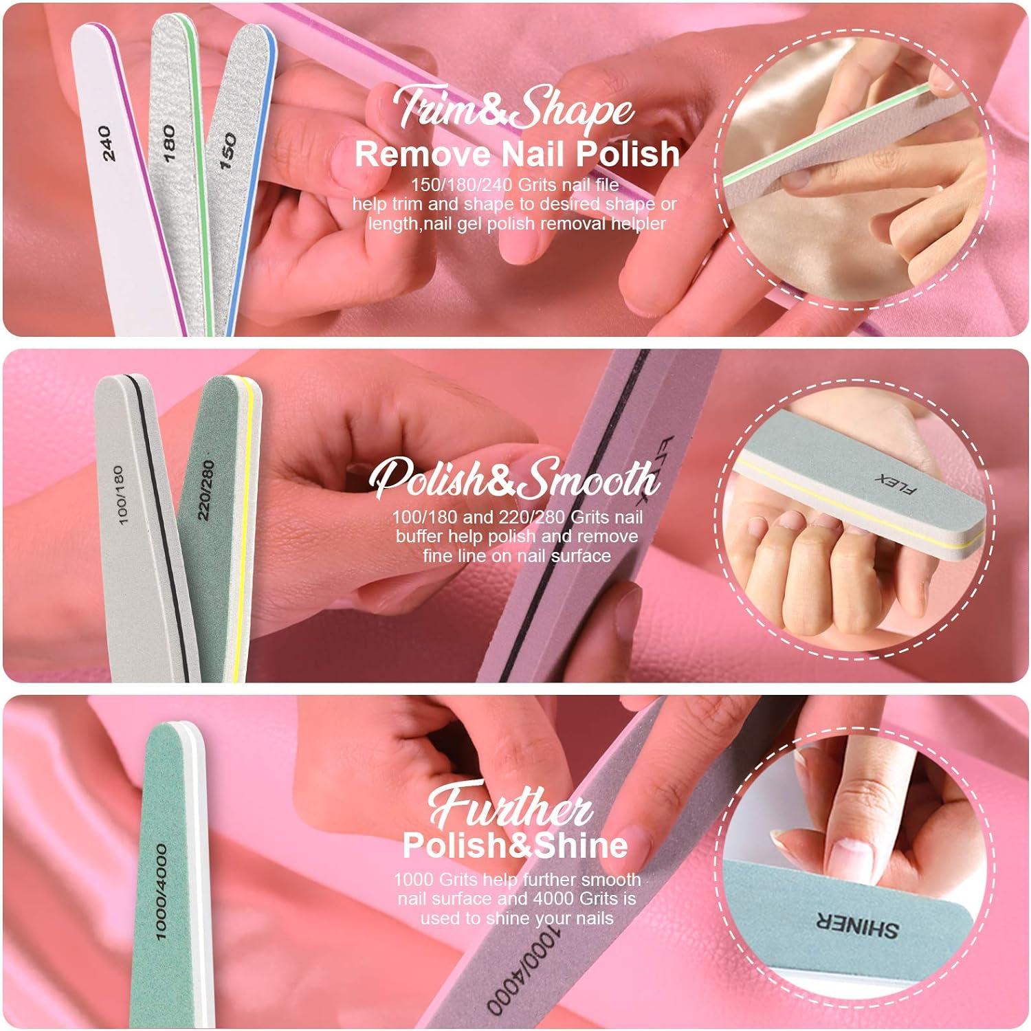 Teenitor 6pcs Professional Nail File Set with Toenail Lifters & Cuticle ...