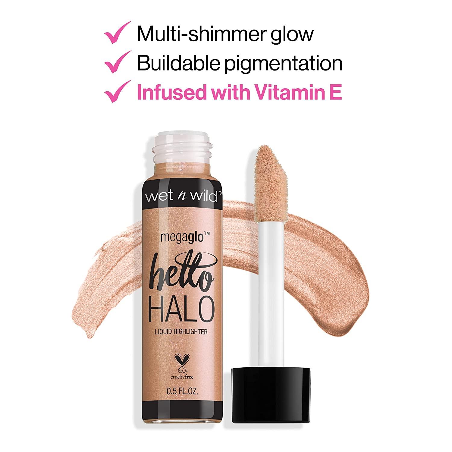 Wet n Wild MegaGlo Hello Halo Liquid Highlighter - Halo Gorgeous (300) | Radiant Glow & Long ...