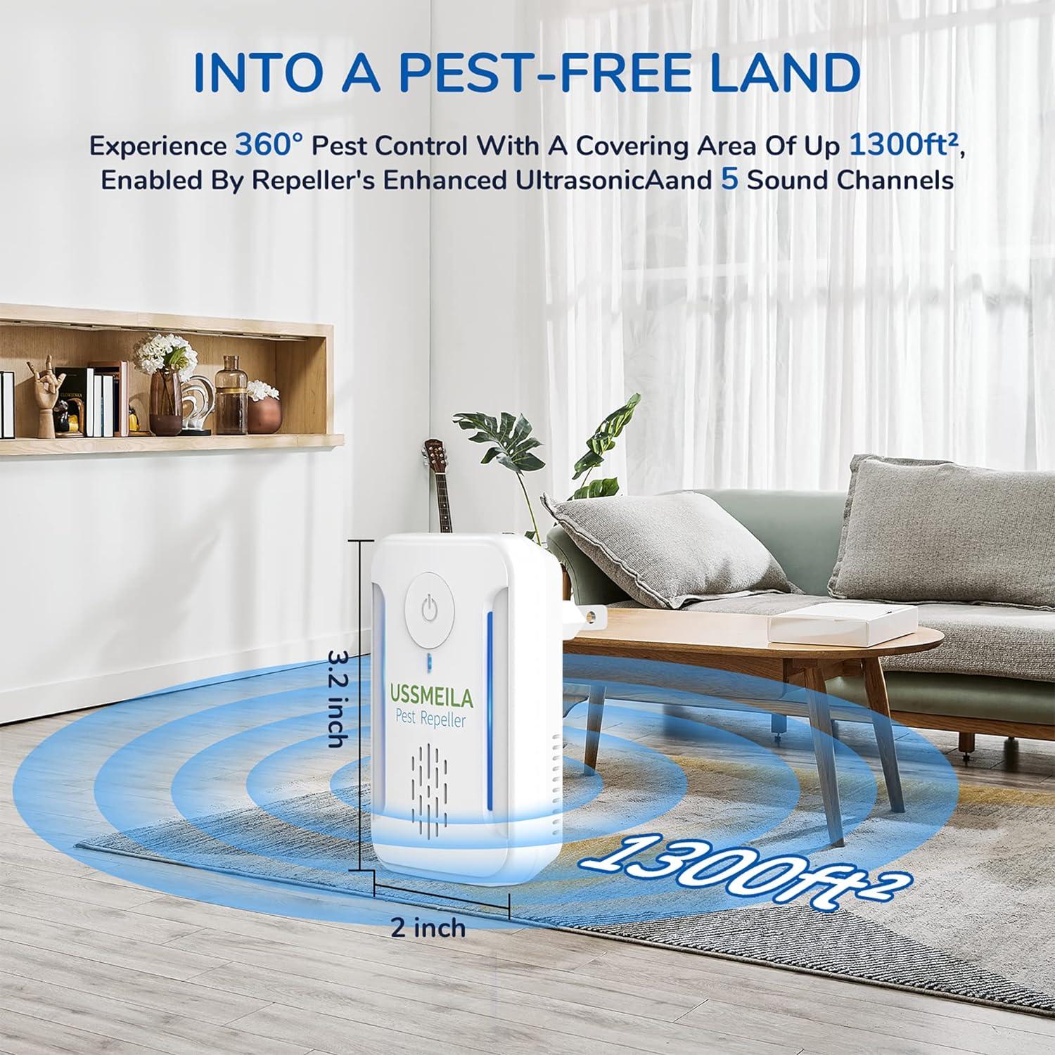 6 Pack Ultrasonic Pest Repeller Plug-In for Indoor Pest Control ...