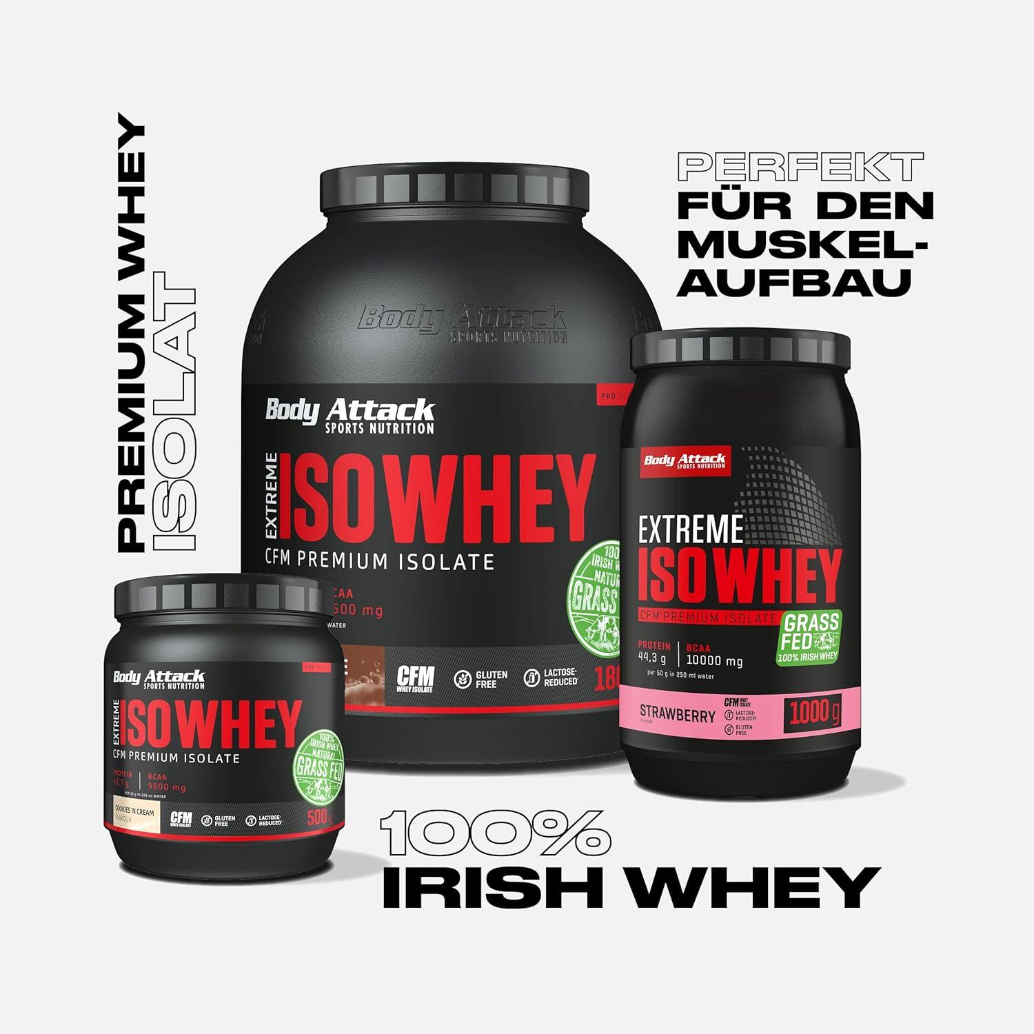 Body Attack Whey Protein Powder Strawberry 1kg - Quick Digesting Whey ...