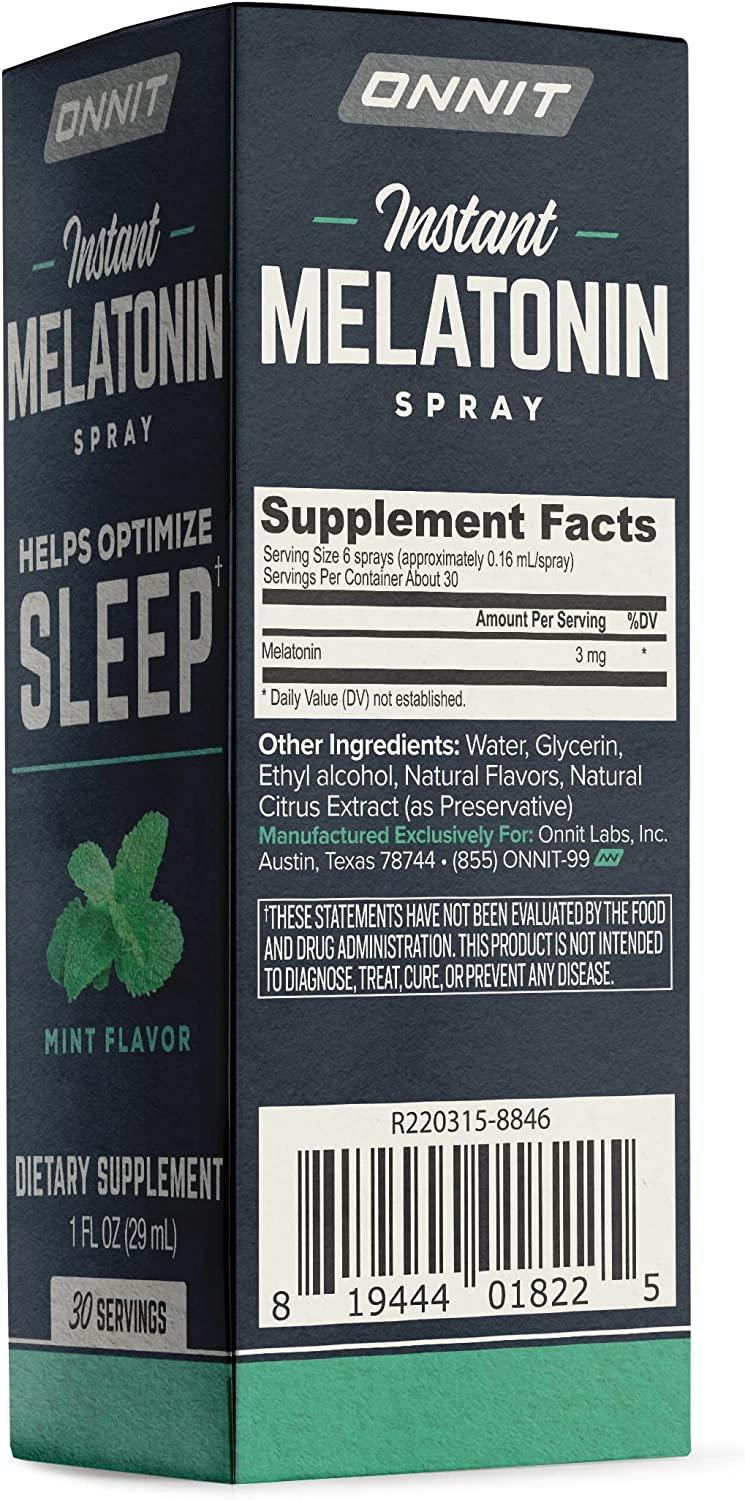 Onnit Instant Melatonin Spray | 3mg Melatonin | Mint Flavor | Buy Now ...