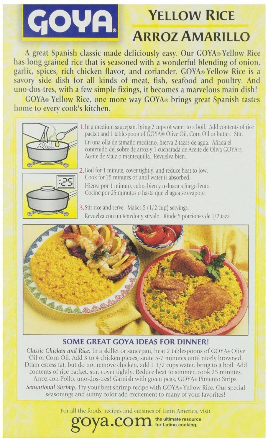 Goya Rice Mix Yellow 7 Oz Pack of 6 - Authentic Spanish Flavor | Buy ...