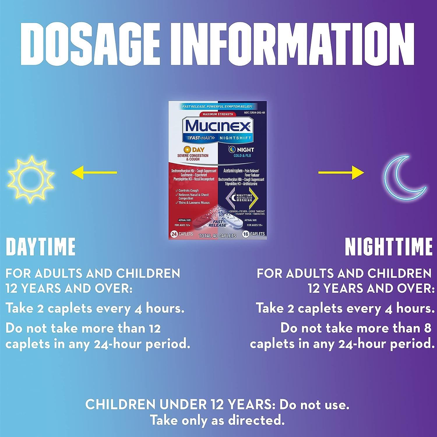 Mucinex Fast-Max Day & Night Severe Congestion & Cough Relief - 40 ...