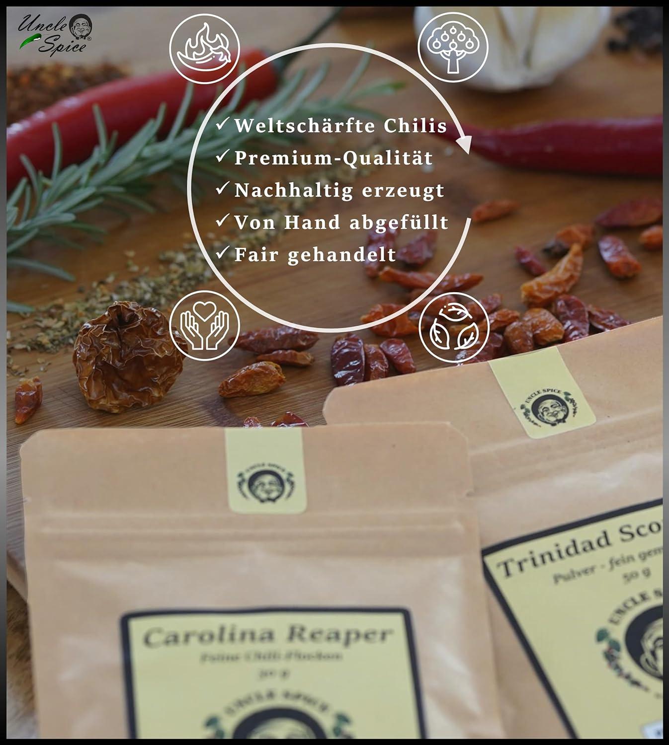 Uncle Spice Carolina Reaper Flakes - 1.5M Scoville Worlds Sharpest ...