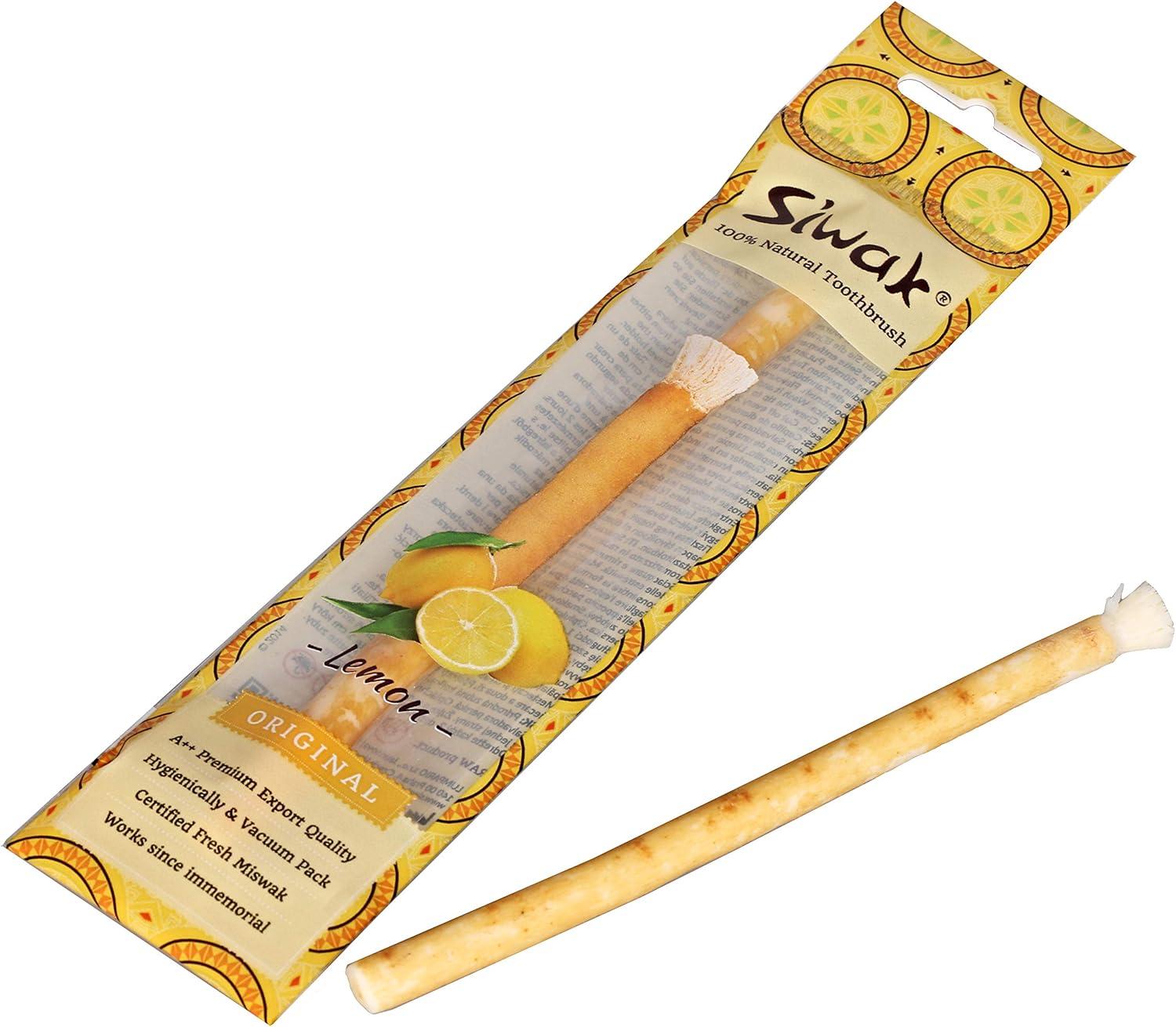 Premium Quality Miswak Toothbrush | Natural Siwak Wood | Lemon Flavor ...